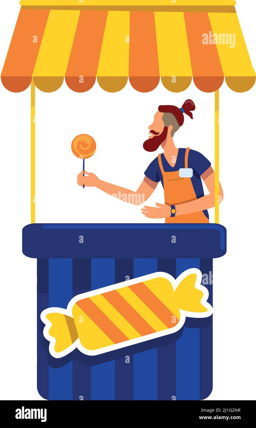 Market stall selling candy Stock Vector Images - Alamy