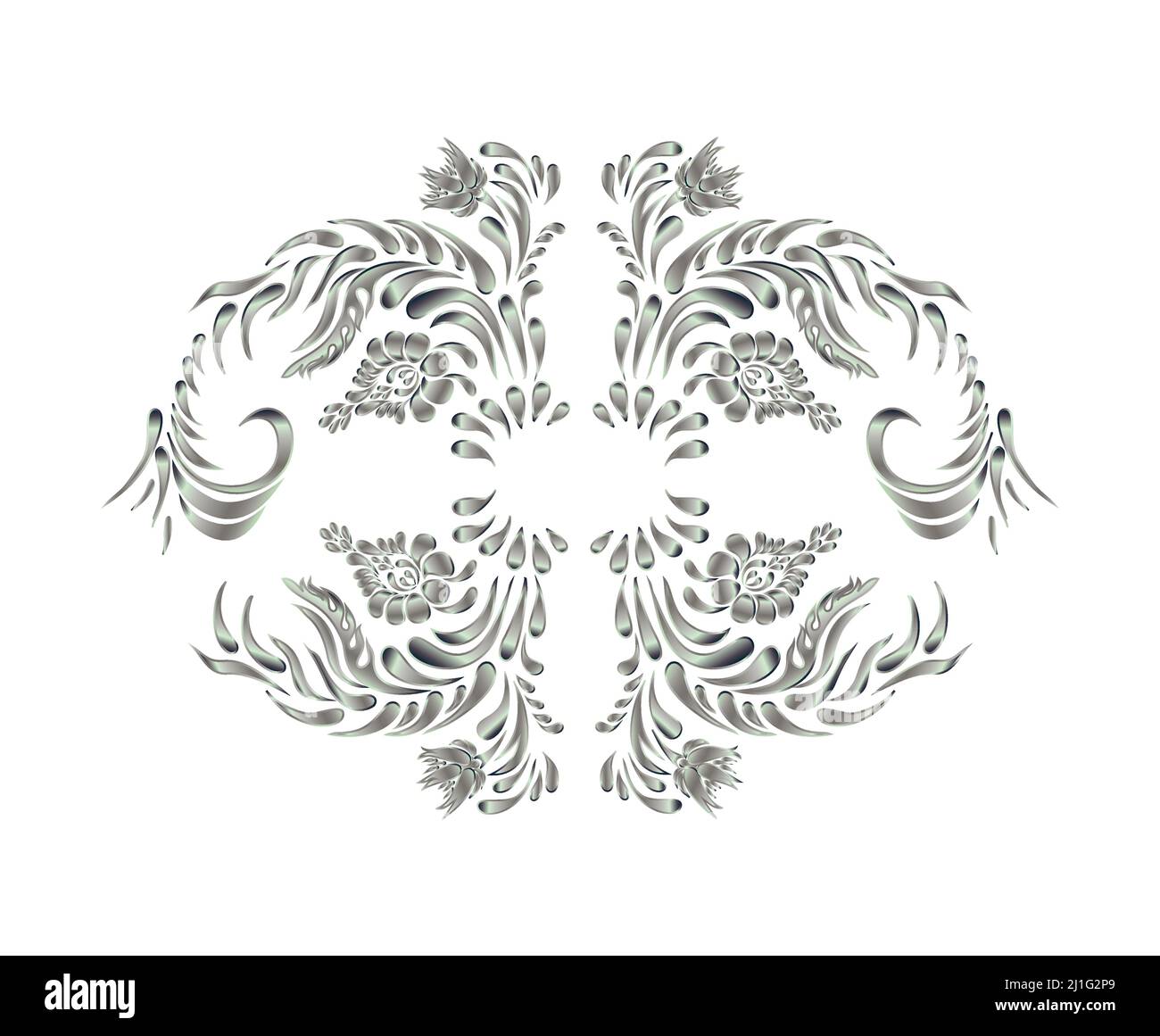 Silver texture. Silver flower on white background Stock Vector Image ...