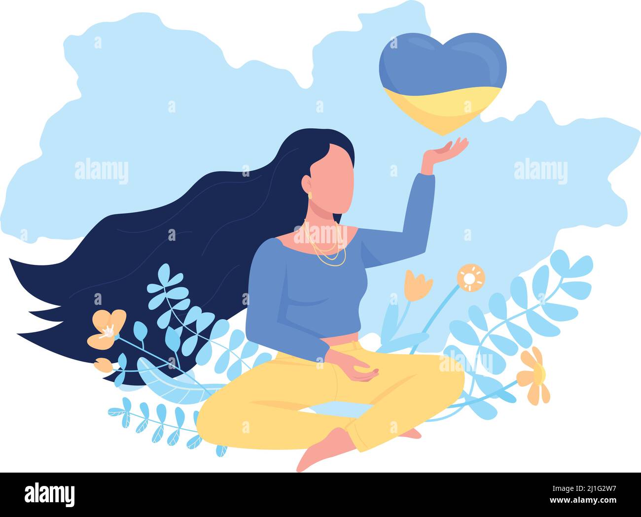 Peace in Ukraine 2D vector isolated illustration Stock Vector Image ...