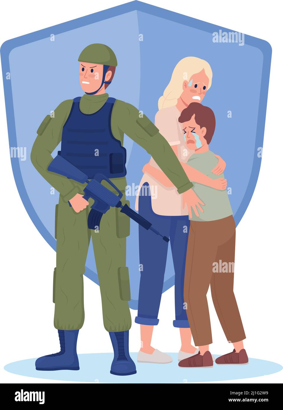 Cartoon illustration army soldier boy hi-res stock photography and ...
