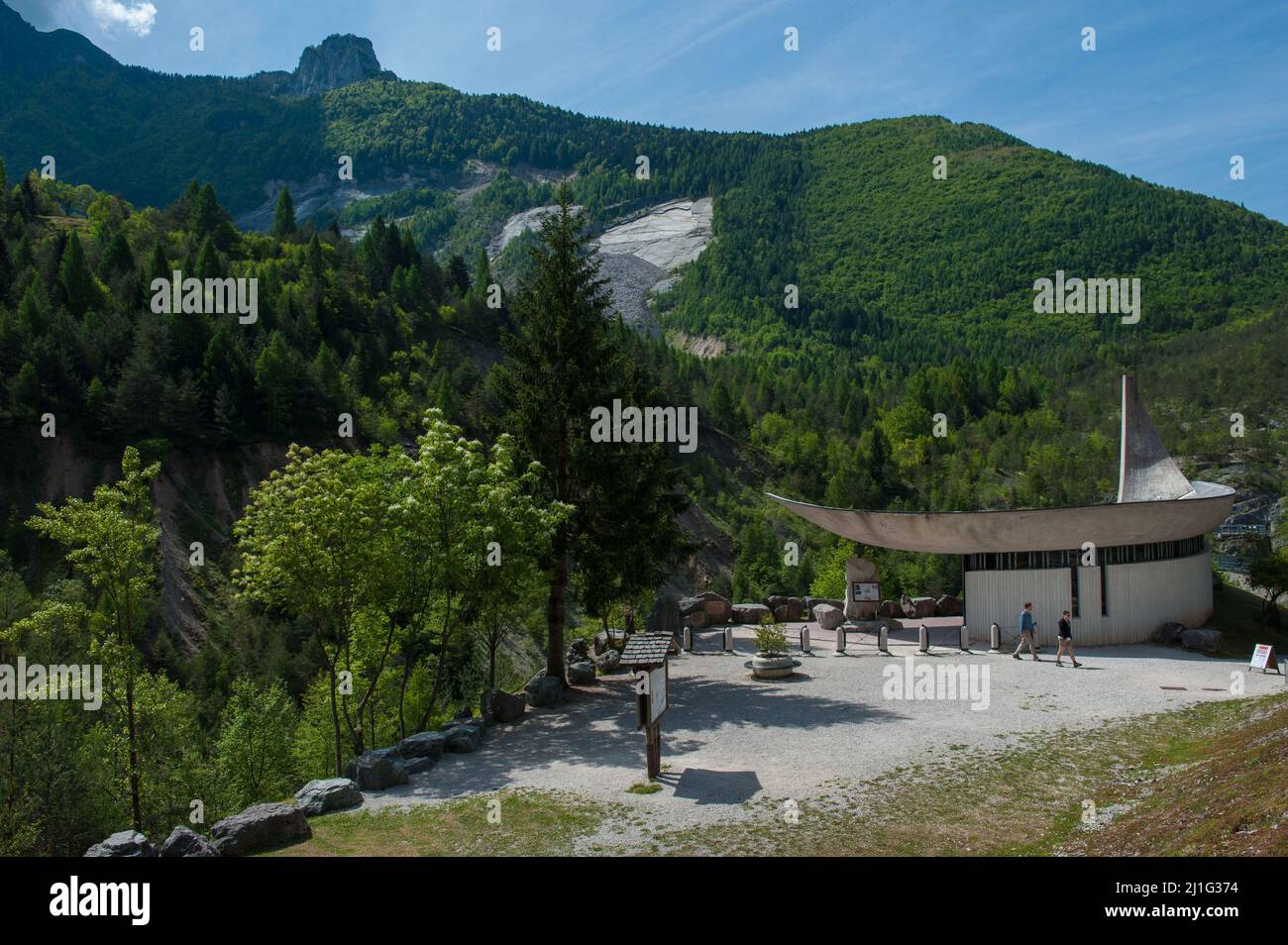 Erto and Casso (Pordenone), Italy 21/05/2016: small church built near ...