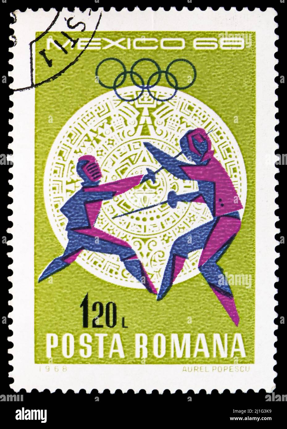 MOSCOW, RUSSIA - MARCH 10, 2022: Postage stamp printed in Romania shows ...