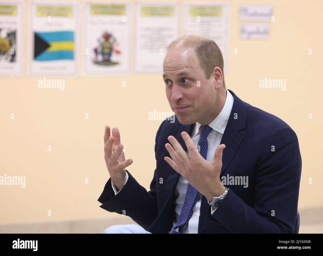 The Duke of Cambridge during a visit to Sybil Strachan Primary School ...
