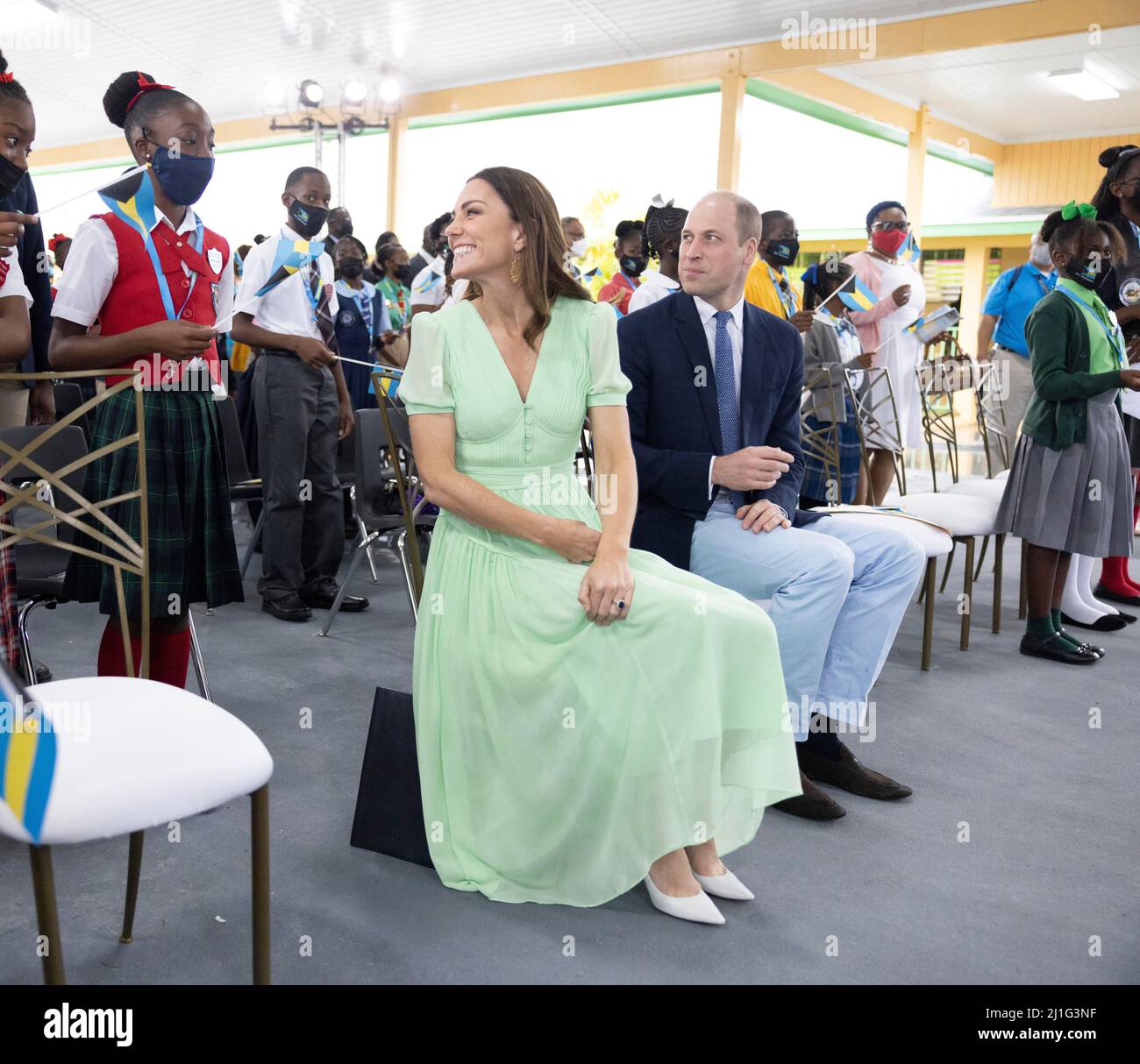 The Duke and Duchess of Cambridge during a visit to Sybil Strachan ...