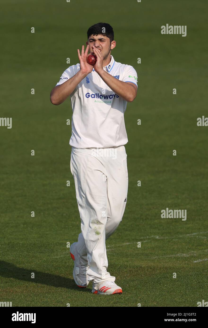 Hove, UK. 25th Mar, 2022. Sussex's Dan Ibrahim during the 3 day ...