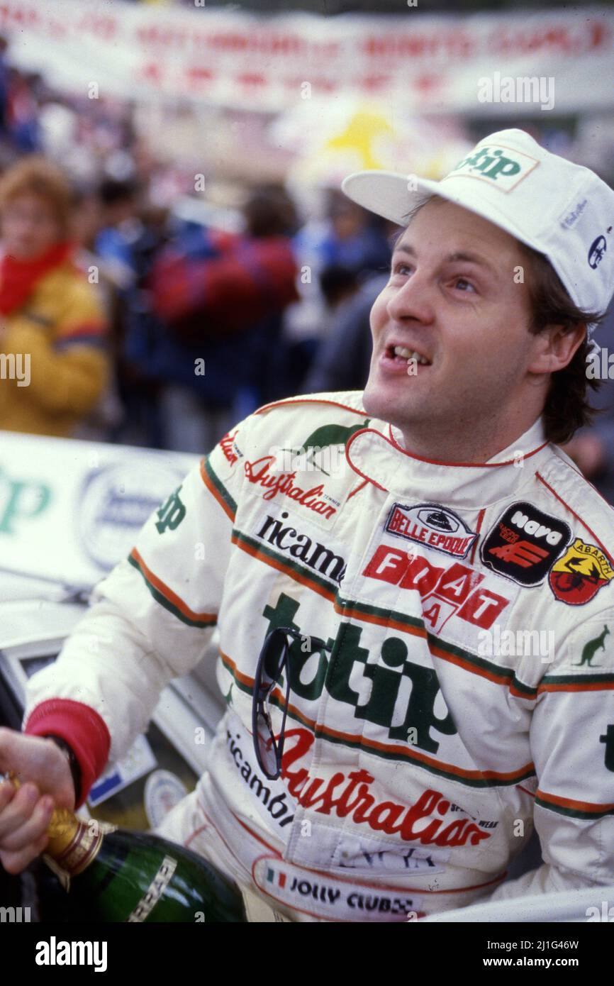 Massimo Miki Biasion (ITA) Jolly Club Totip 1st position celebrate victory on podium Stock Photo ...