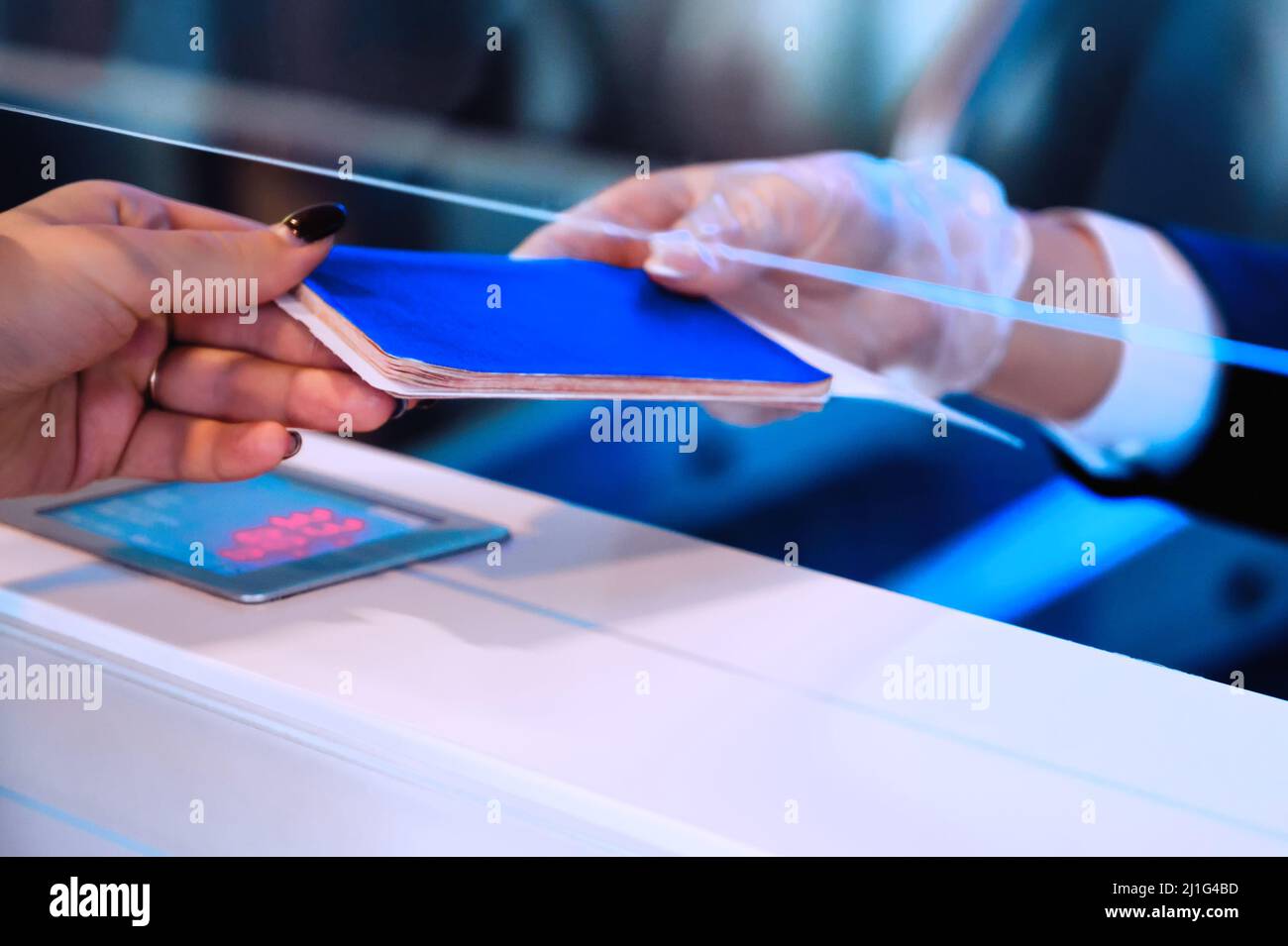 Female staff checking boarding hi-res stock photography and images - Alamy
