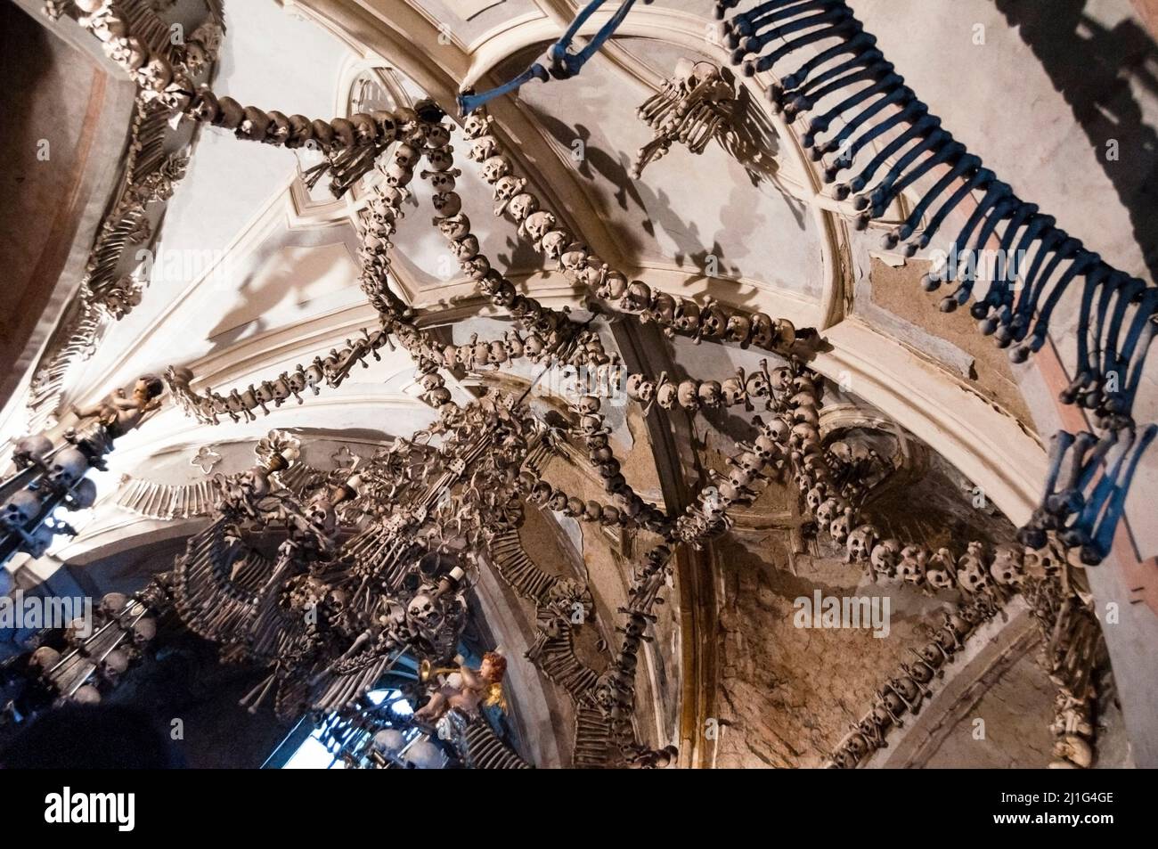 Bone Chandelier of the Kutná Hora Bone Church in the Czech Republic ...