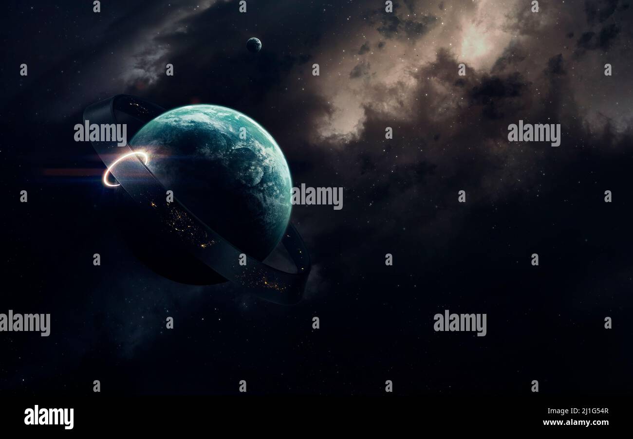 Simulation of sun. Science fiction space wallpaper, incredibly ...