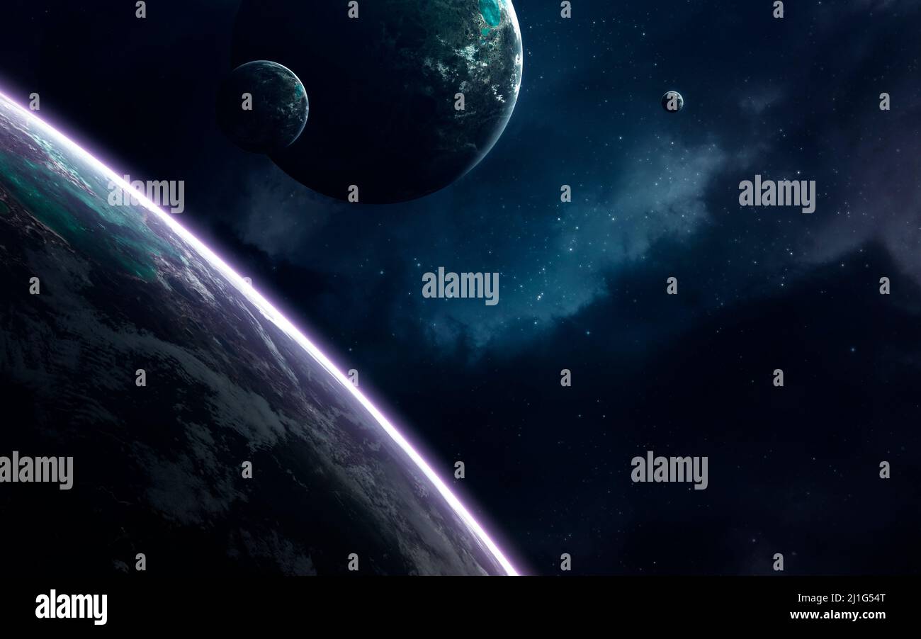 Science fiction space wallpaper, incredibly beautiful planets, galaxies ...