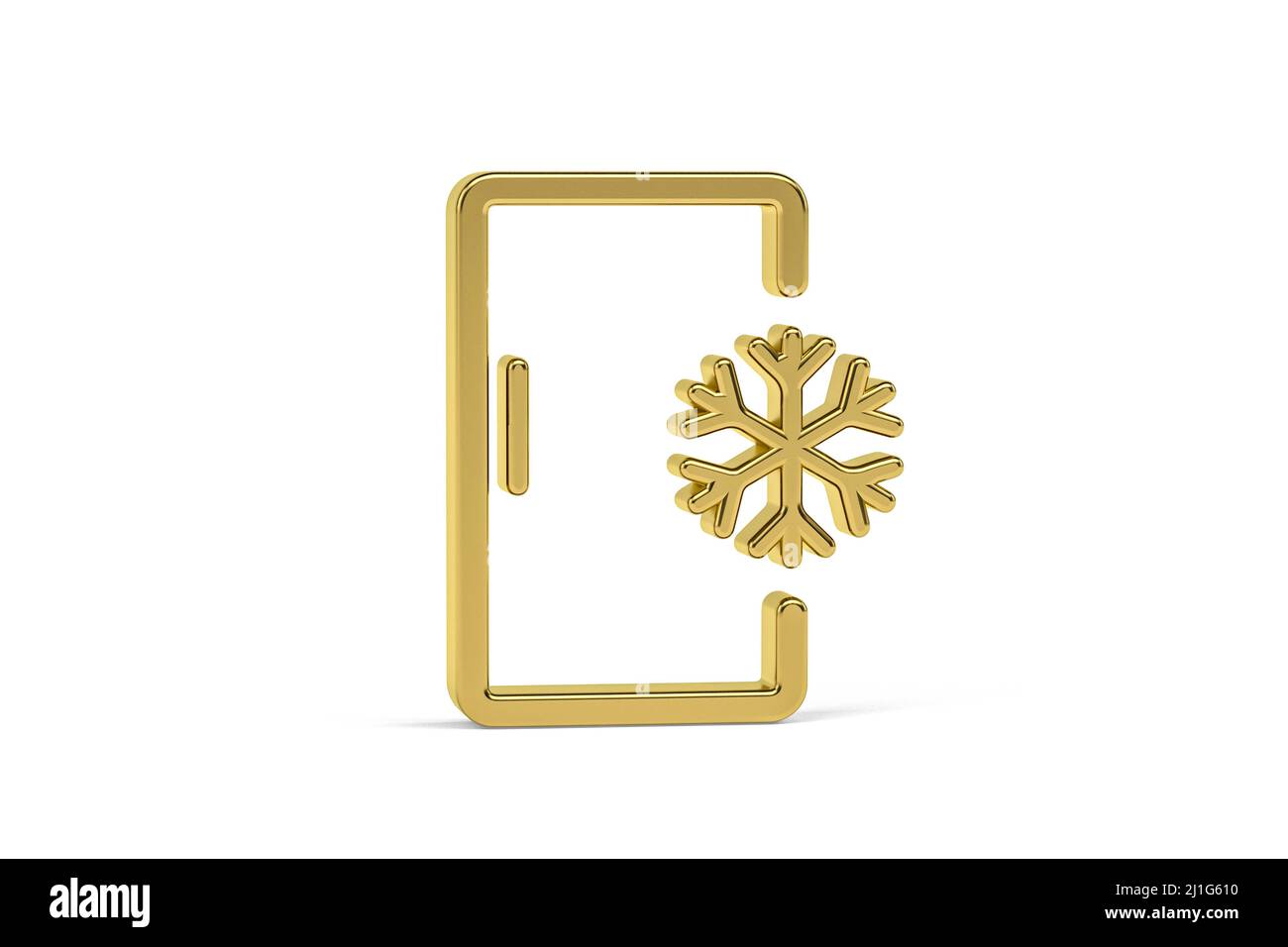 Golden 3d fridge icon isolated on white background - 3d render Stock ...
