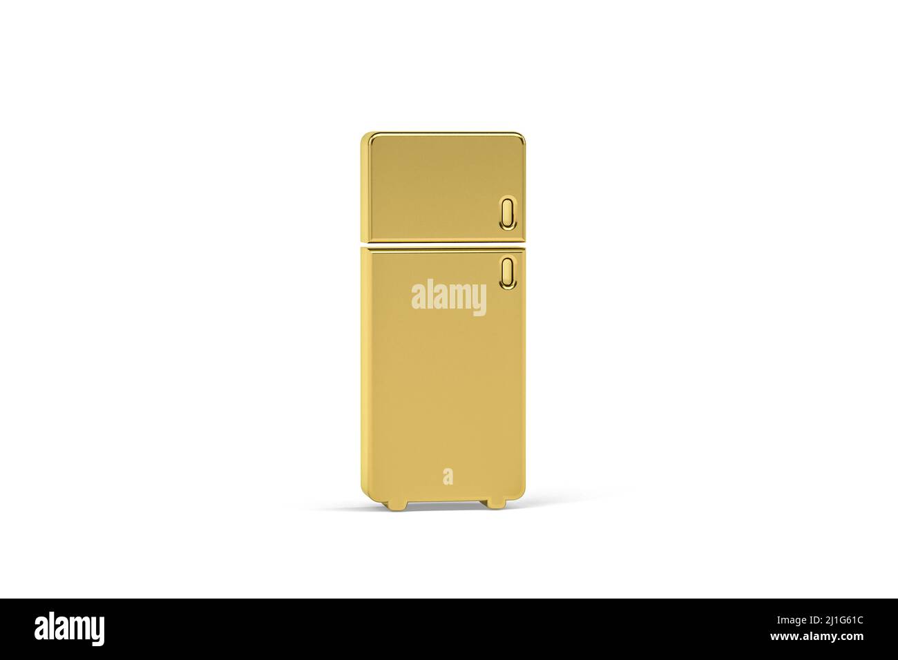 Golden 3d fridge icon isolated on white background - 3d render Stock ...