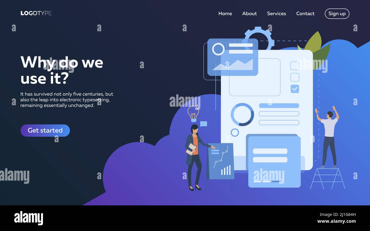 Flat vector illustration of business people making report. Development, optimization, teamwork ...