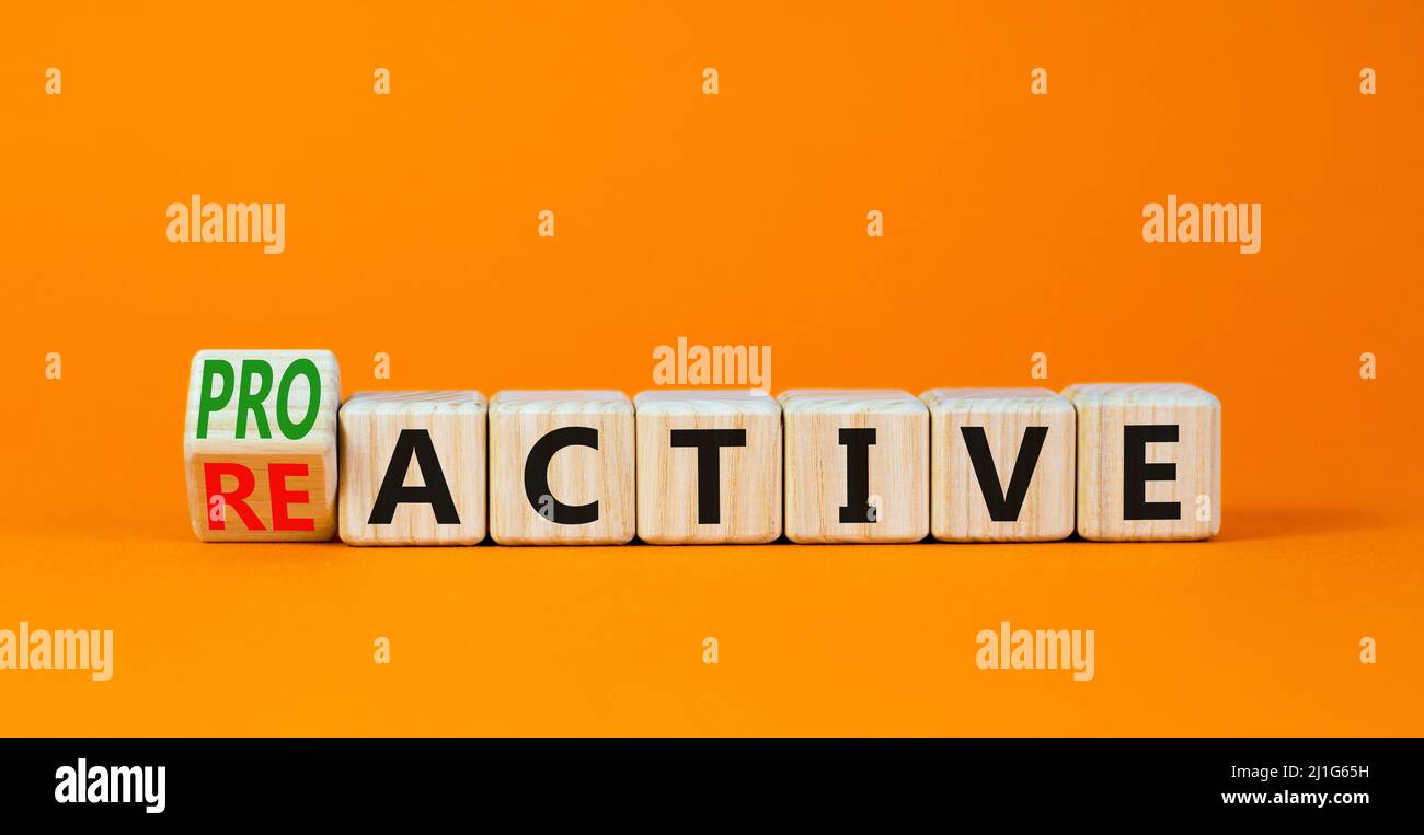 Reactive or proactive symbol. Turned wooden cubes and changed the ...