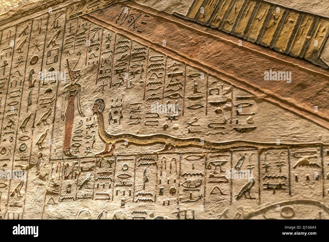 Decorations of text from the Amduat, the funerary story of Ra, the sun ...