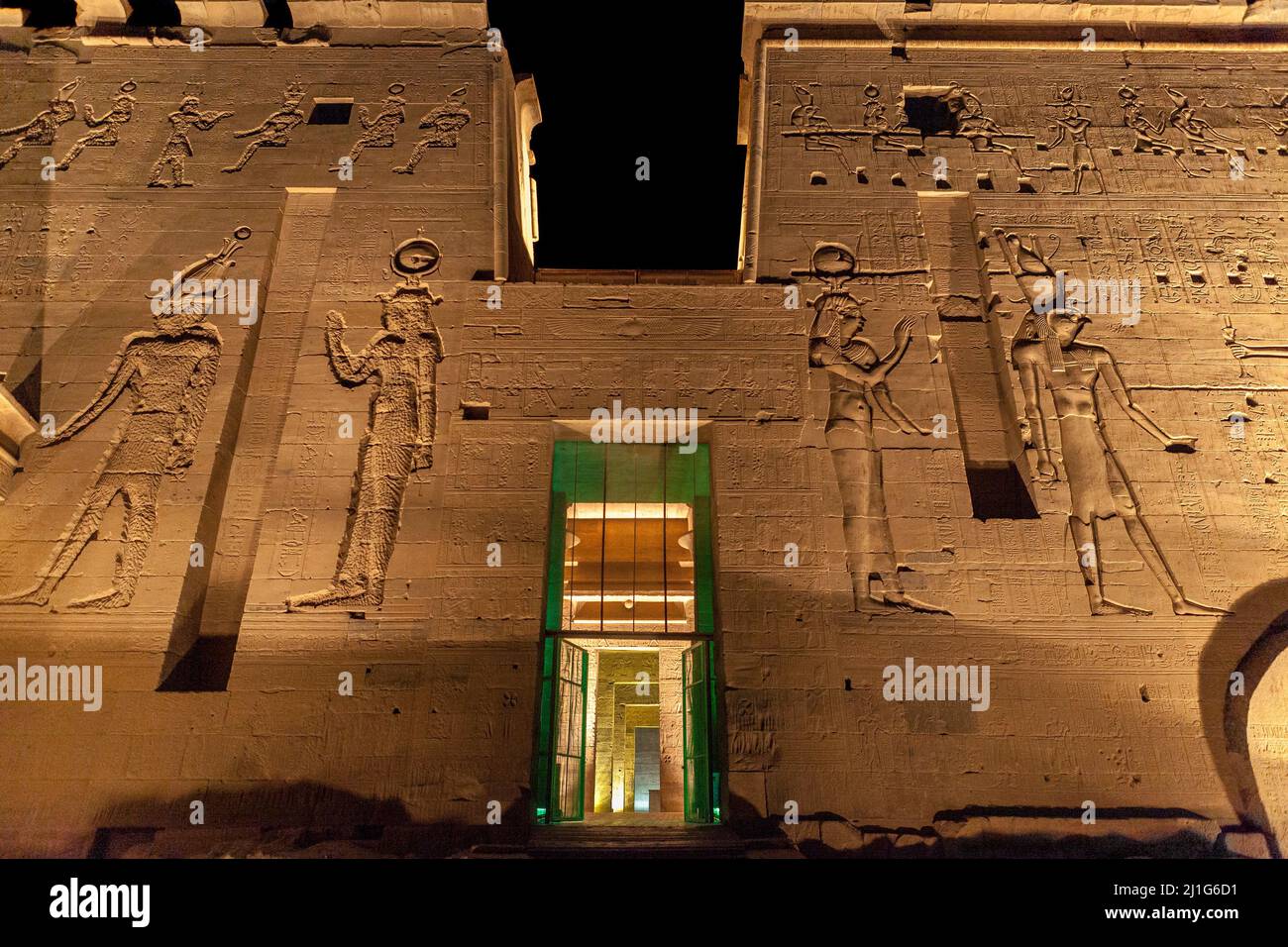The Temple of Isis at Philae, second pylon, and entrance to the Inner ...