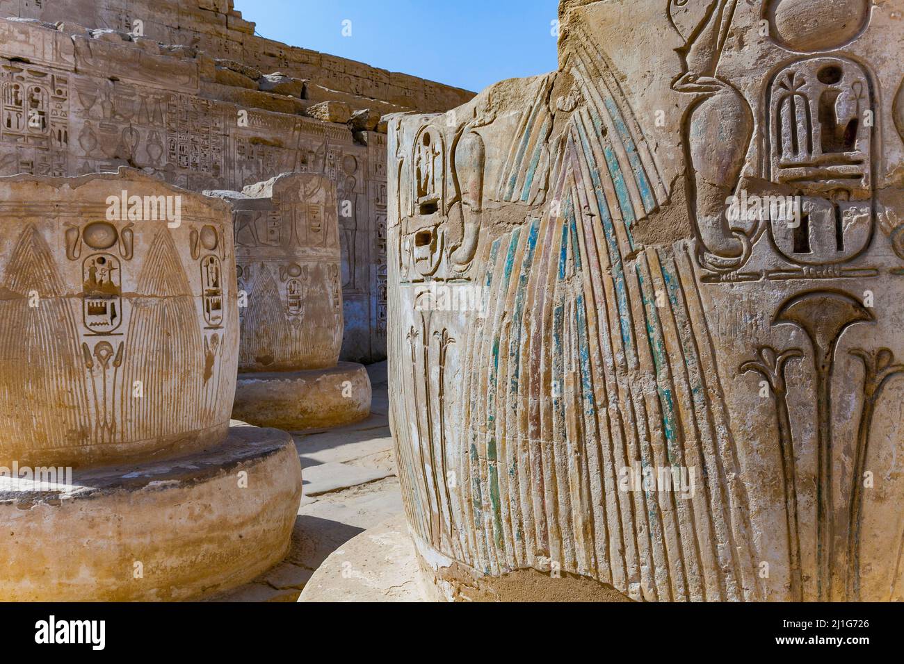 bases of lotus columns in the Mortuary Temple of Ramesses III, Medinet ...