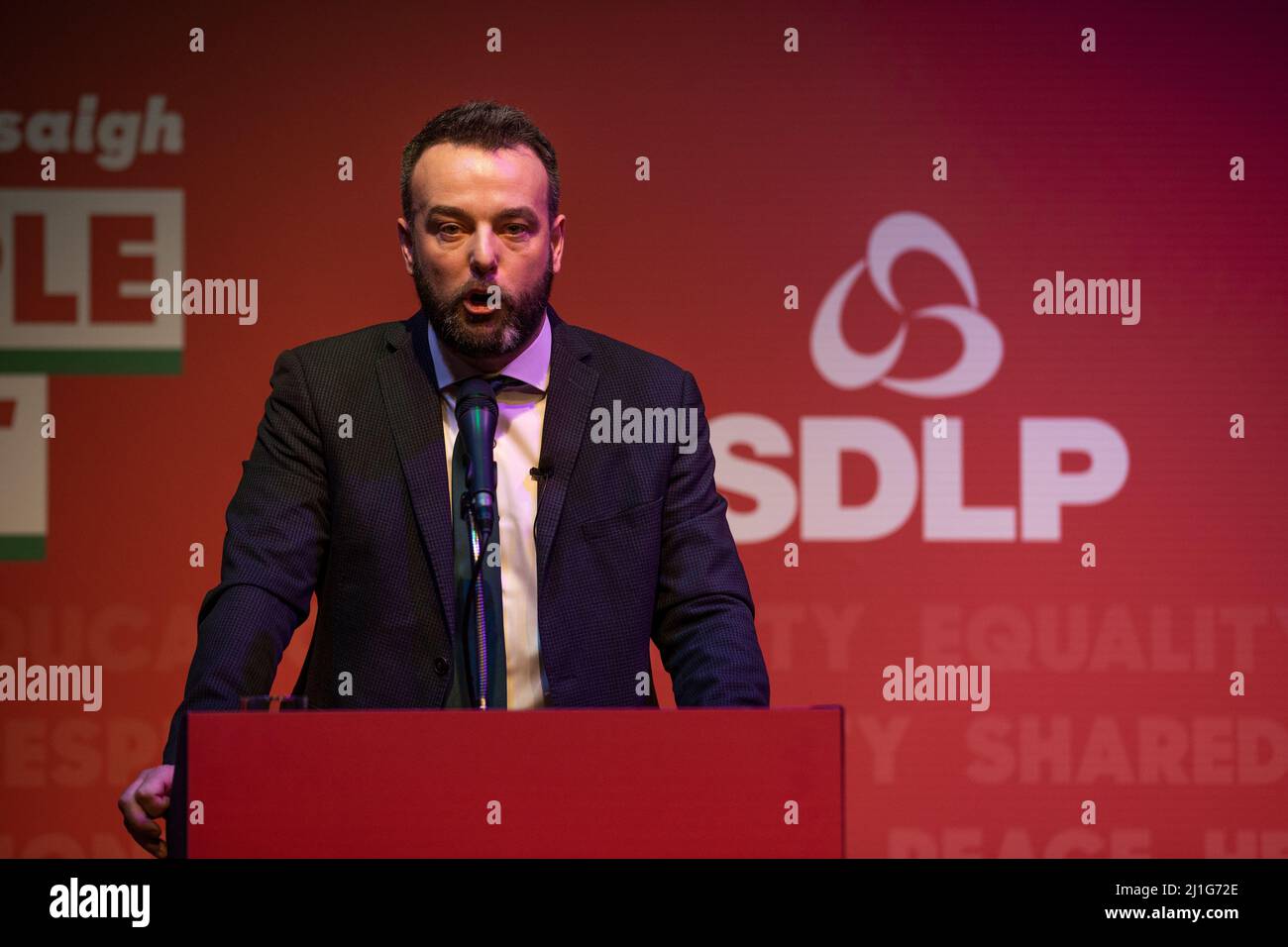 SDLP leader Colum Eastwood during the Social Democrat and Labour Party ...