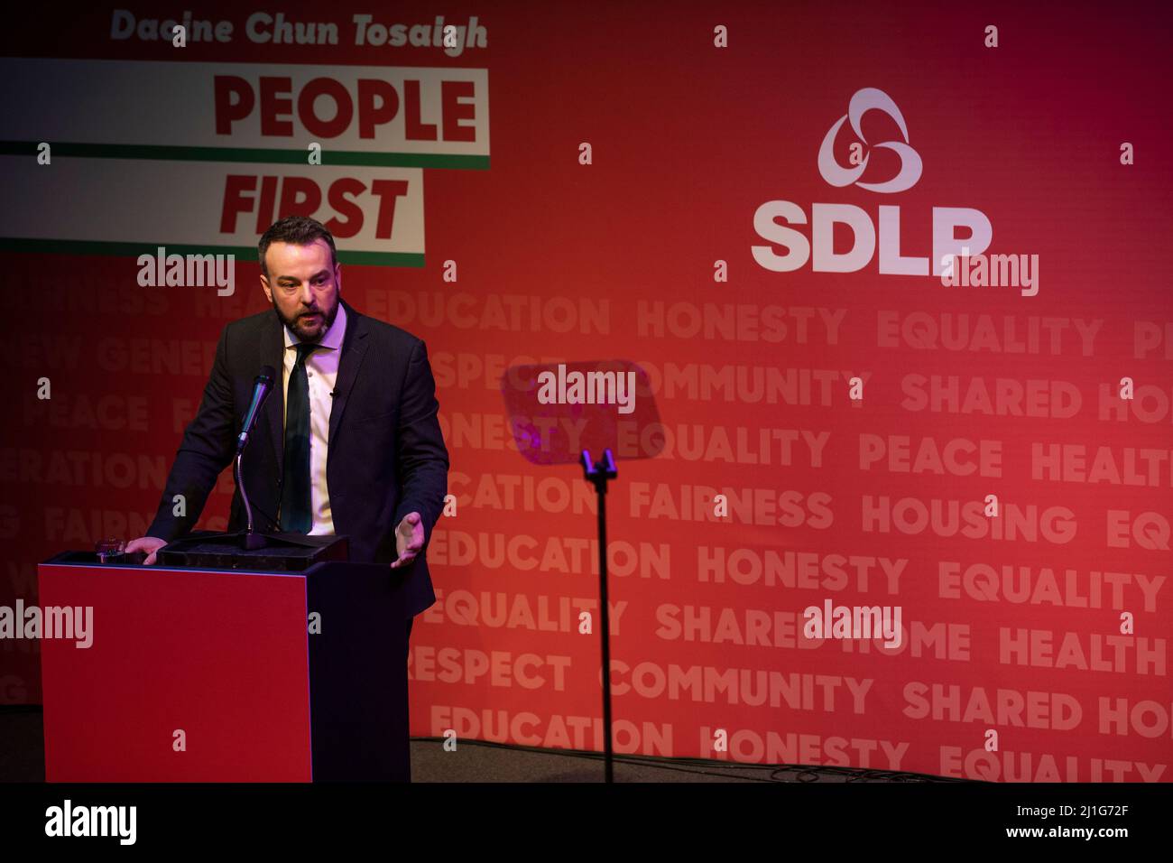 SDLP leader Colum Eastwood during the Social Democrat and Labour Party ...