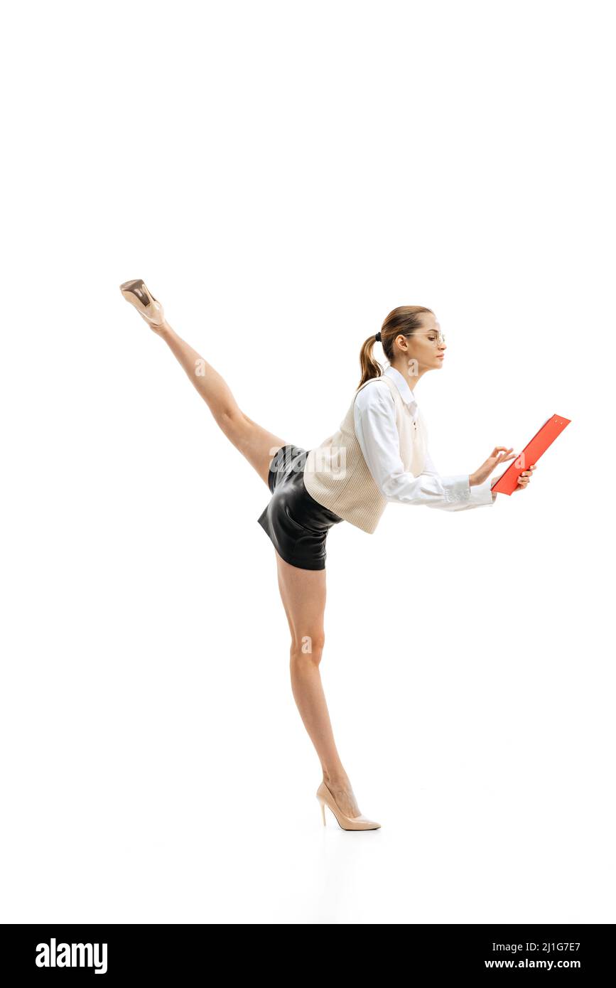 Dynamic pose woman Cut Out Stock Images & Pictures - Alamy
