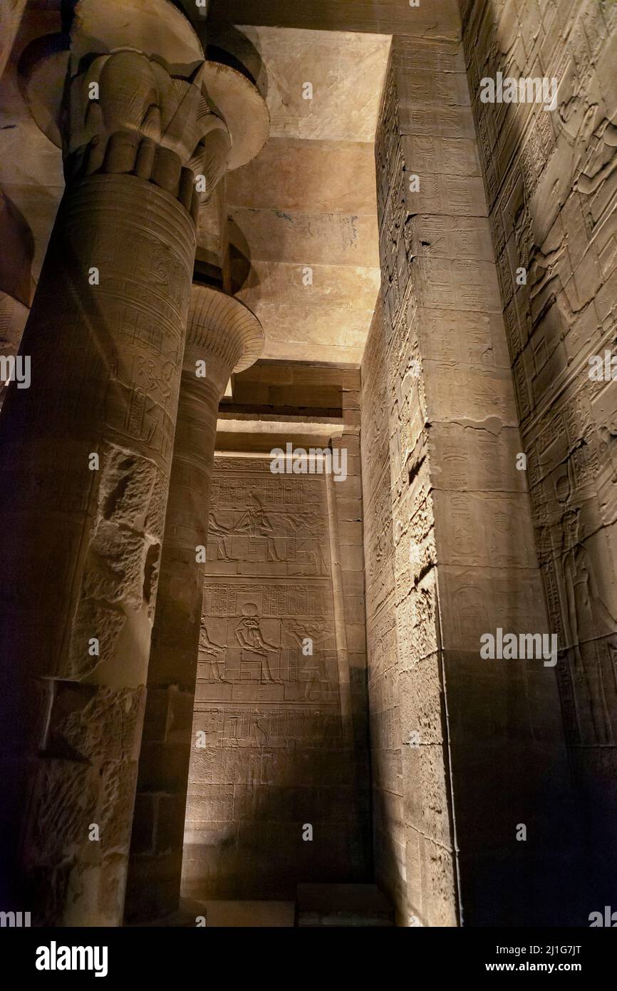 The vestibule of the inner courtyard of the Temple of Isis at Philae ...