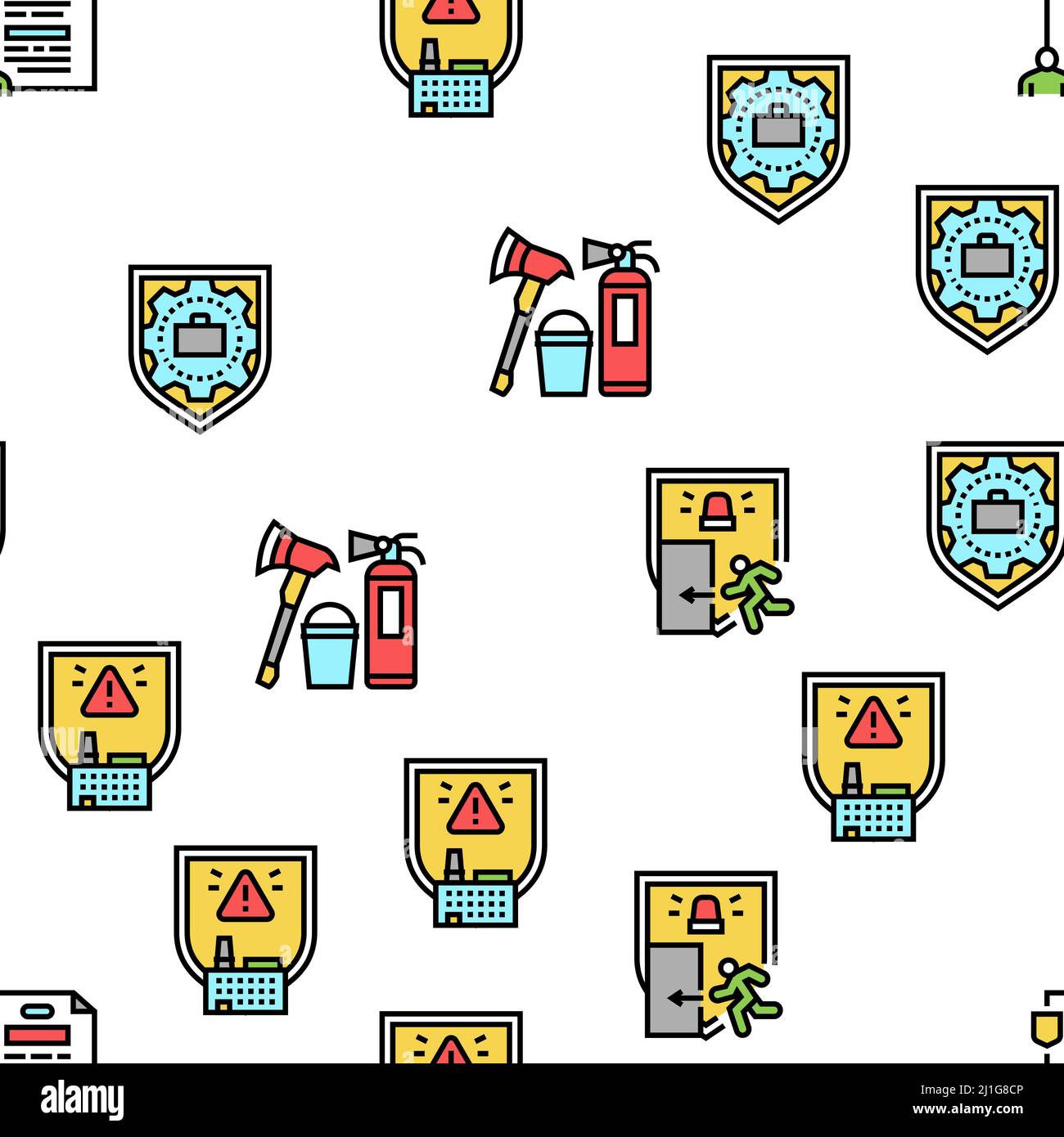 Health Safety Environment Hse Vector Seamless Pattern Stock Vector ...