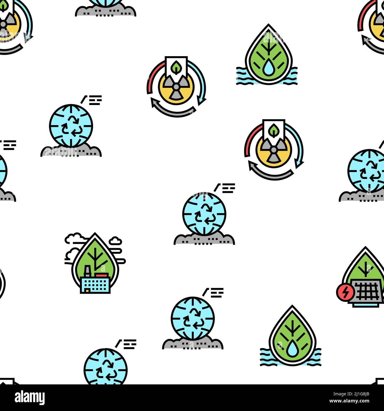 Health Safety Environment Hse Vector Seamless Pattern Stock Vector ...