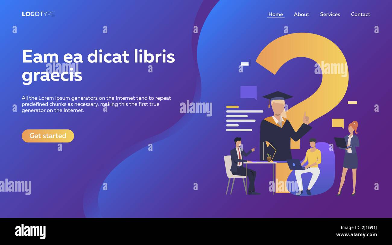 People using computers and studying at online school. Faq, online ...