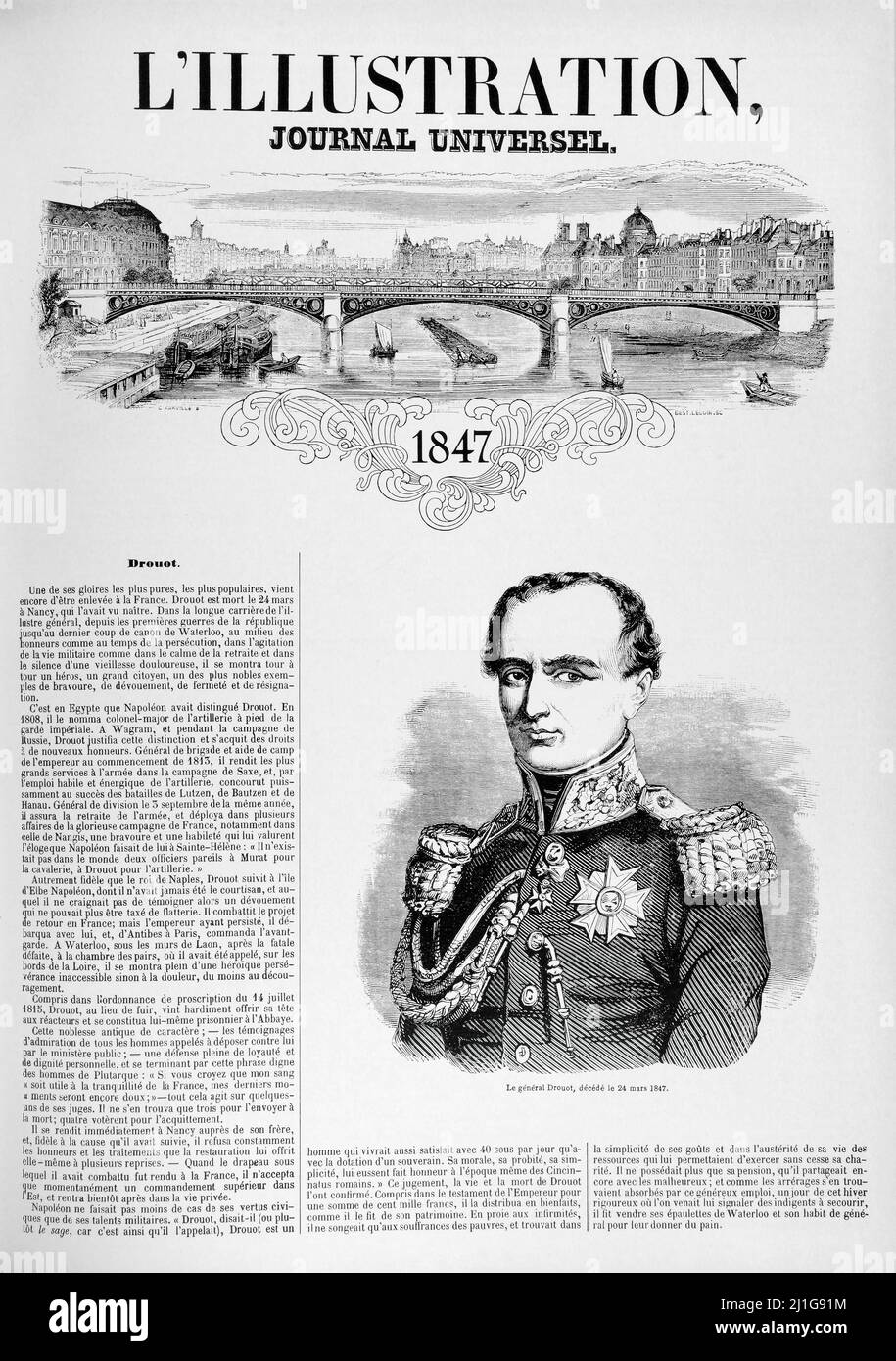 Front page - Le général Drouot, décédé le 24 mars 1847. General Drouot ...
