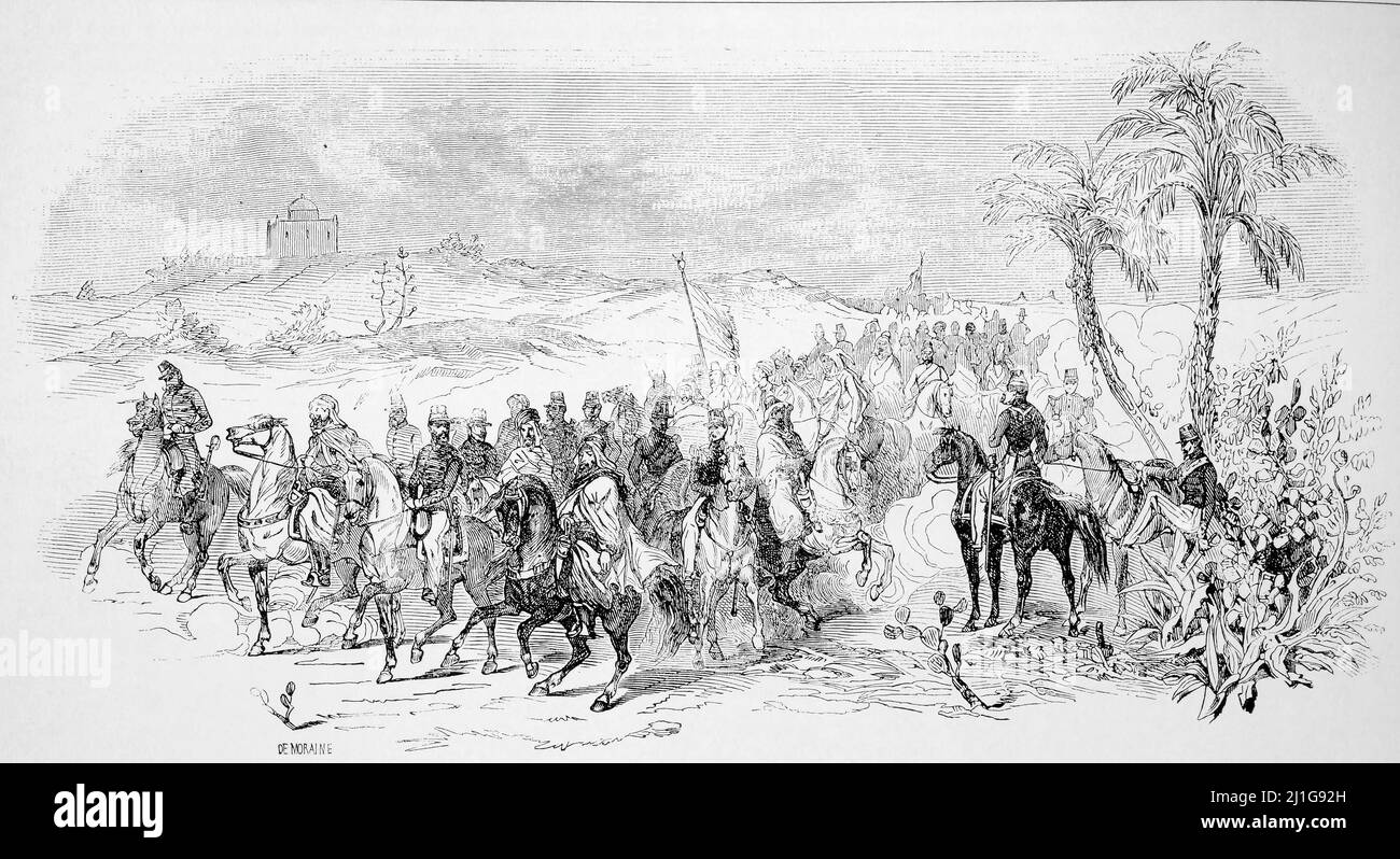 Eng translation : " Abd-el-Kader surrendering to French troops within ...