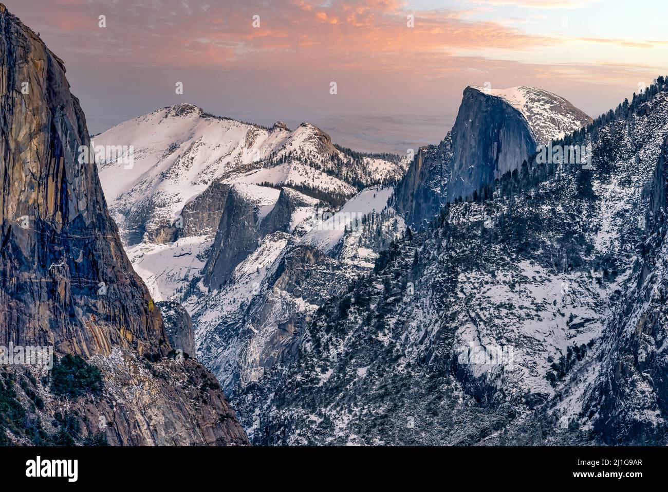 View of Half Dome and part of El Capitan in Yosemite Valley after a ...