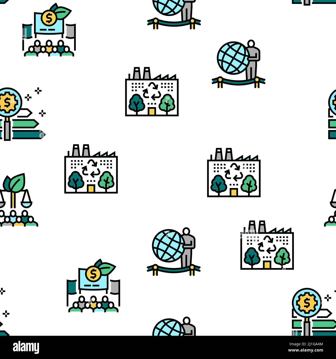 Green Economy Industry Vector Seamless Pattern Stock Vector Image & Art ...
