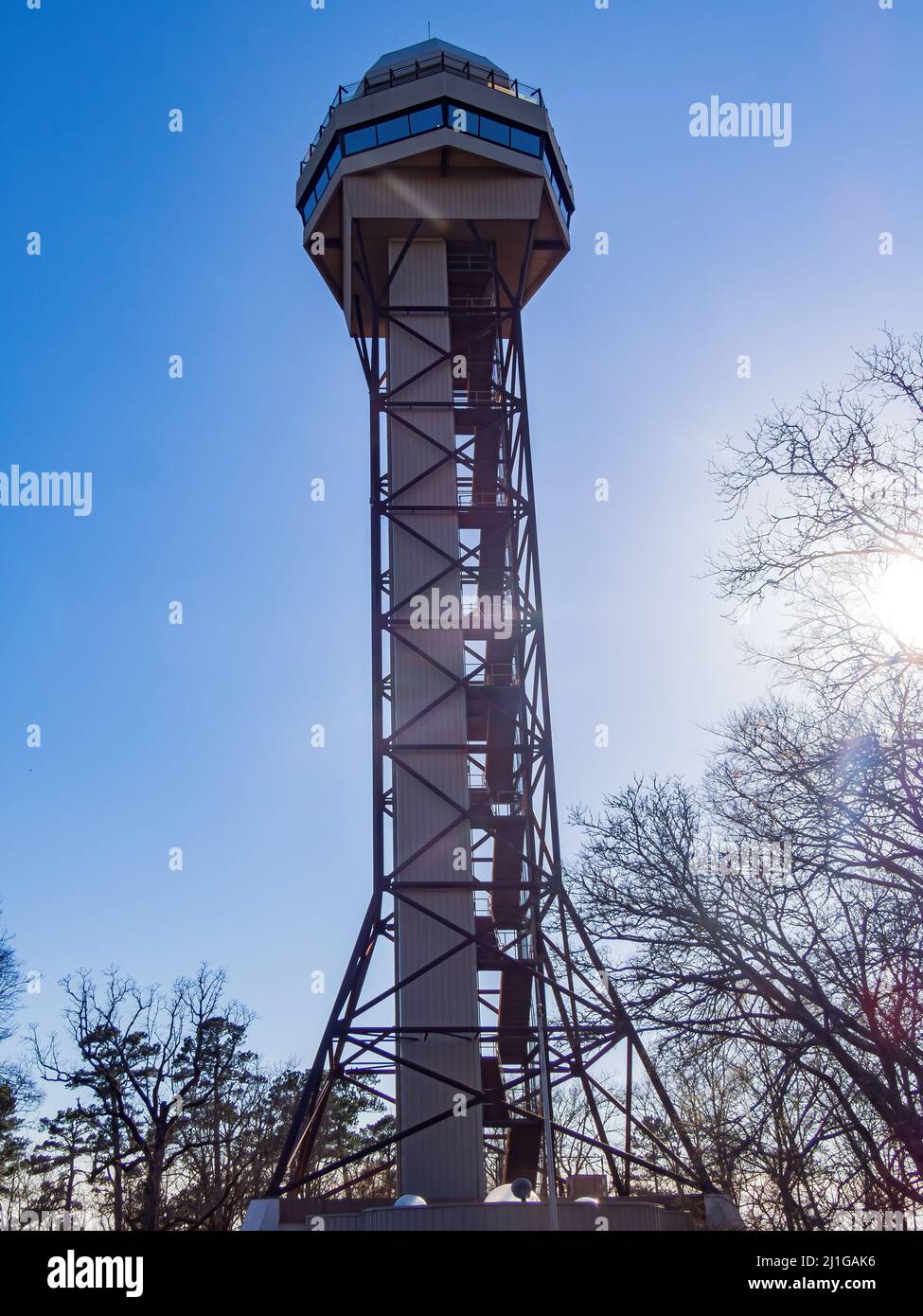 Sunny view of the Hot Springs Mountain Tower at Arkansas Stock Photo ...