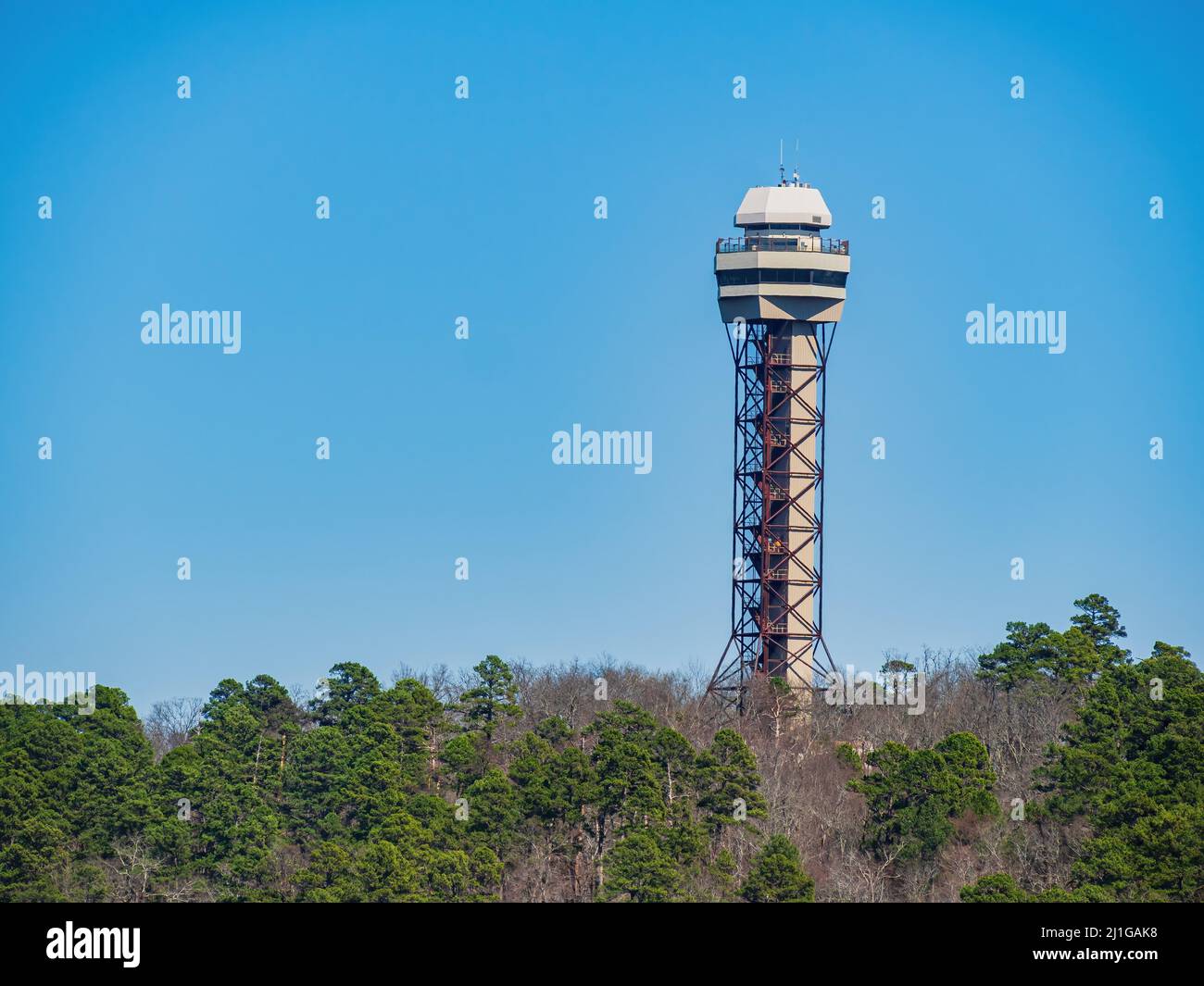 Sunny view of the Hot Springs Mountain Tower at Arkansas Stock Photo ...