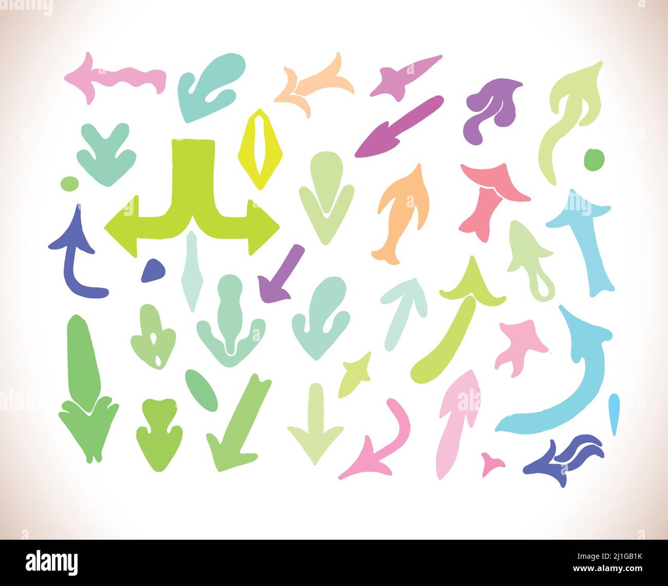 Set of colorful watercolor arrows isolated on white background Stock ...