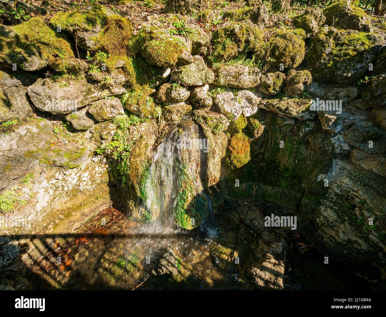 Sunny view of the Hot Spring above Ground at Arkansas Stock Photo - Alamy