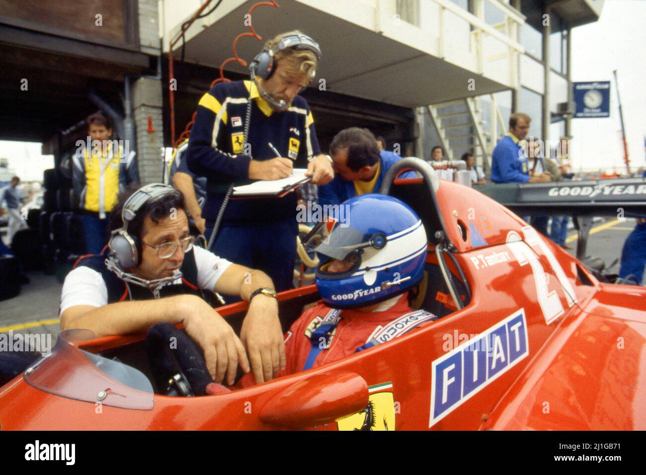 Patrick Tambay (FRA) Ferrari 126 C3 2nd position talks with Mauro ...