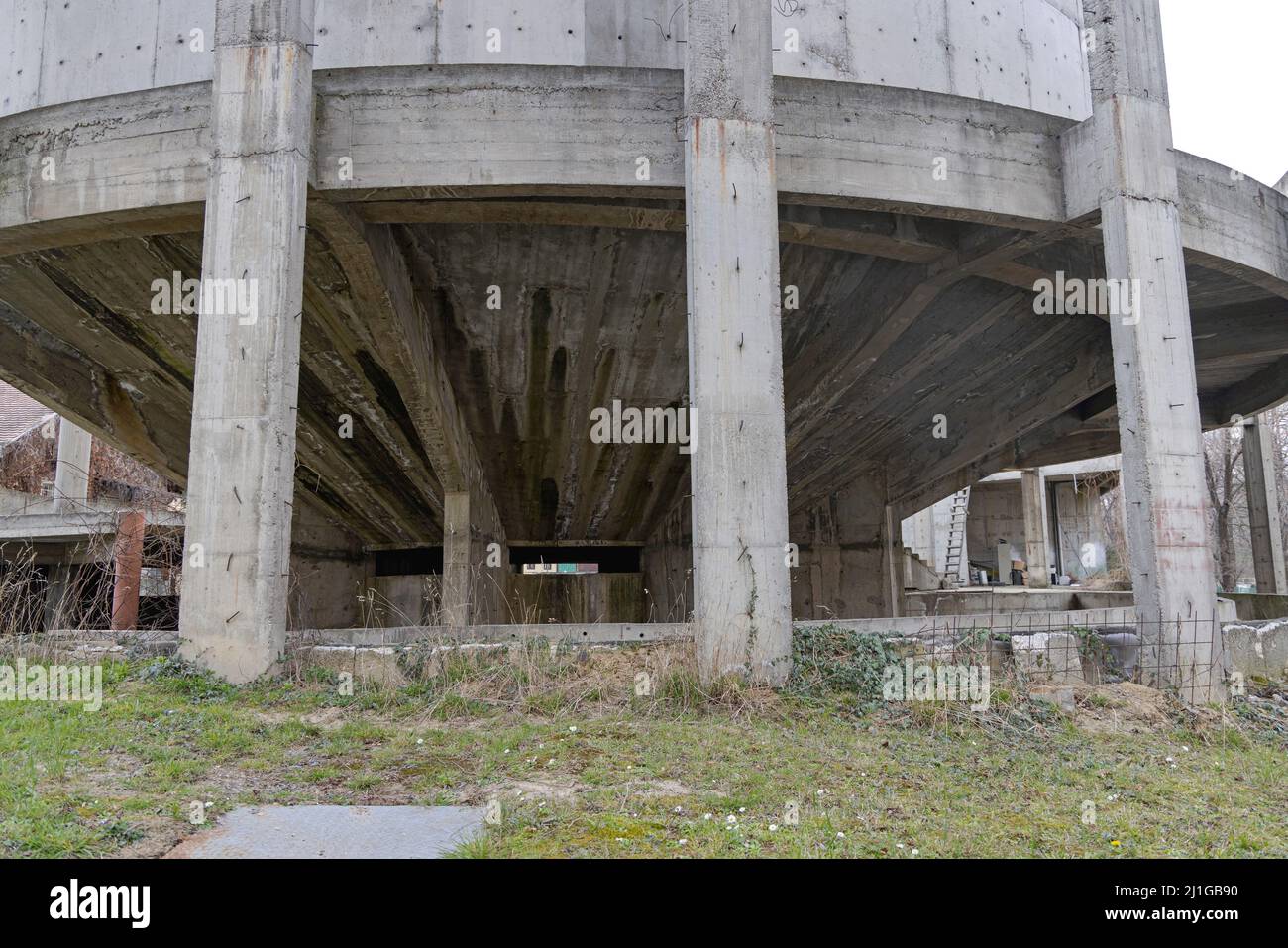 Round Spiral Concrete Structure Brutalist Building Under Construction ...