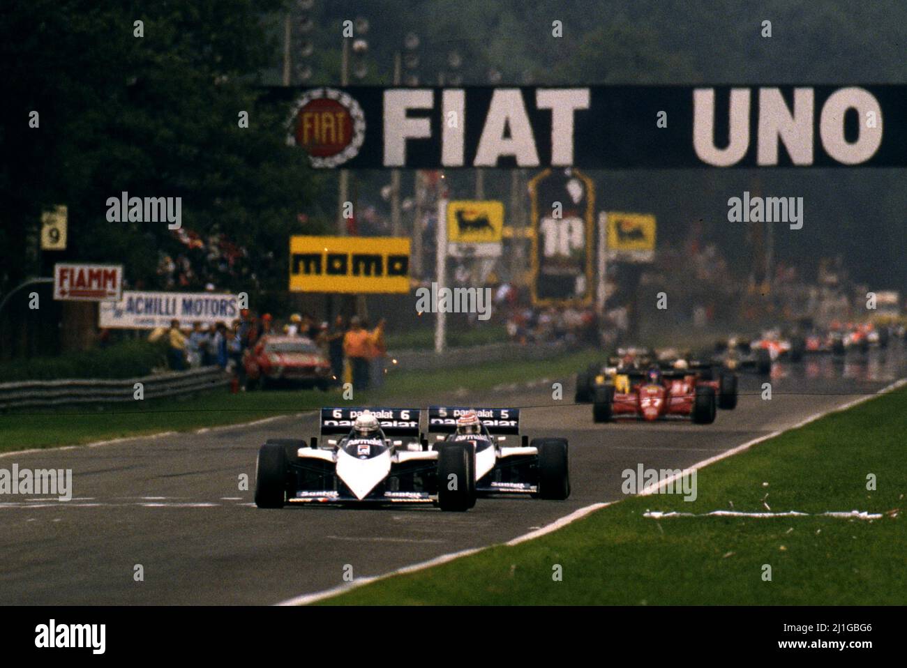 Riccardo Patrese (ITA) Brabham BT 52B Bmw leads teammate Nelson Piquet ...