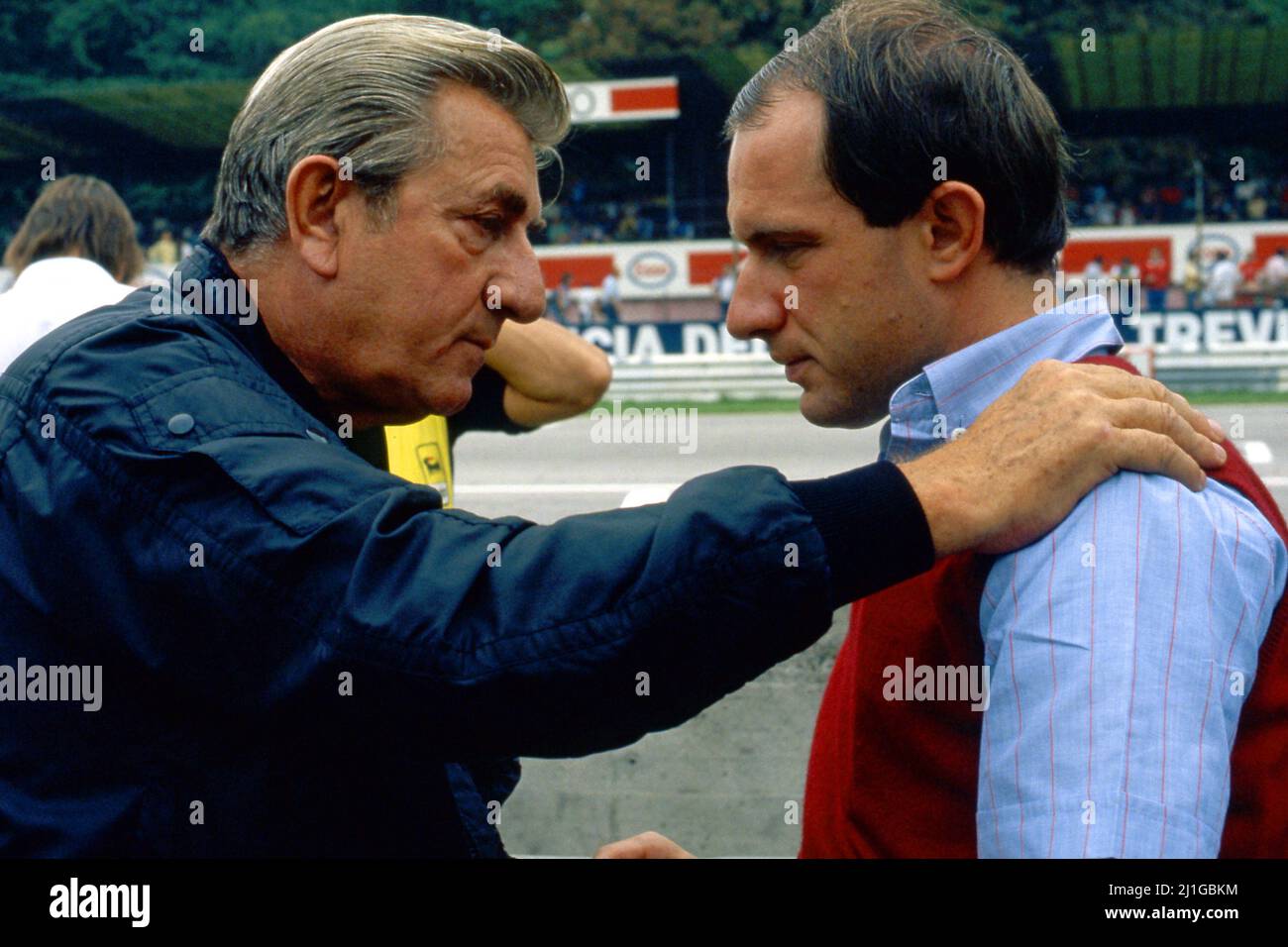 Jean Marie Balestre,President of Fia and FFSA talks friendly with Marco ...