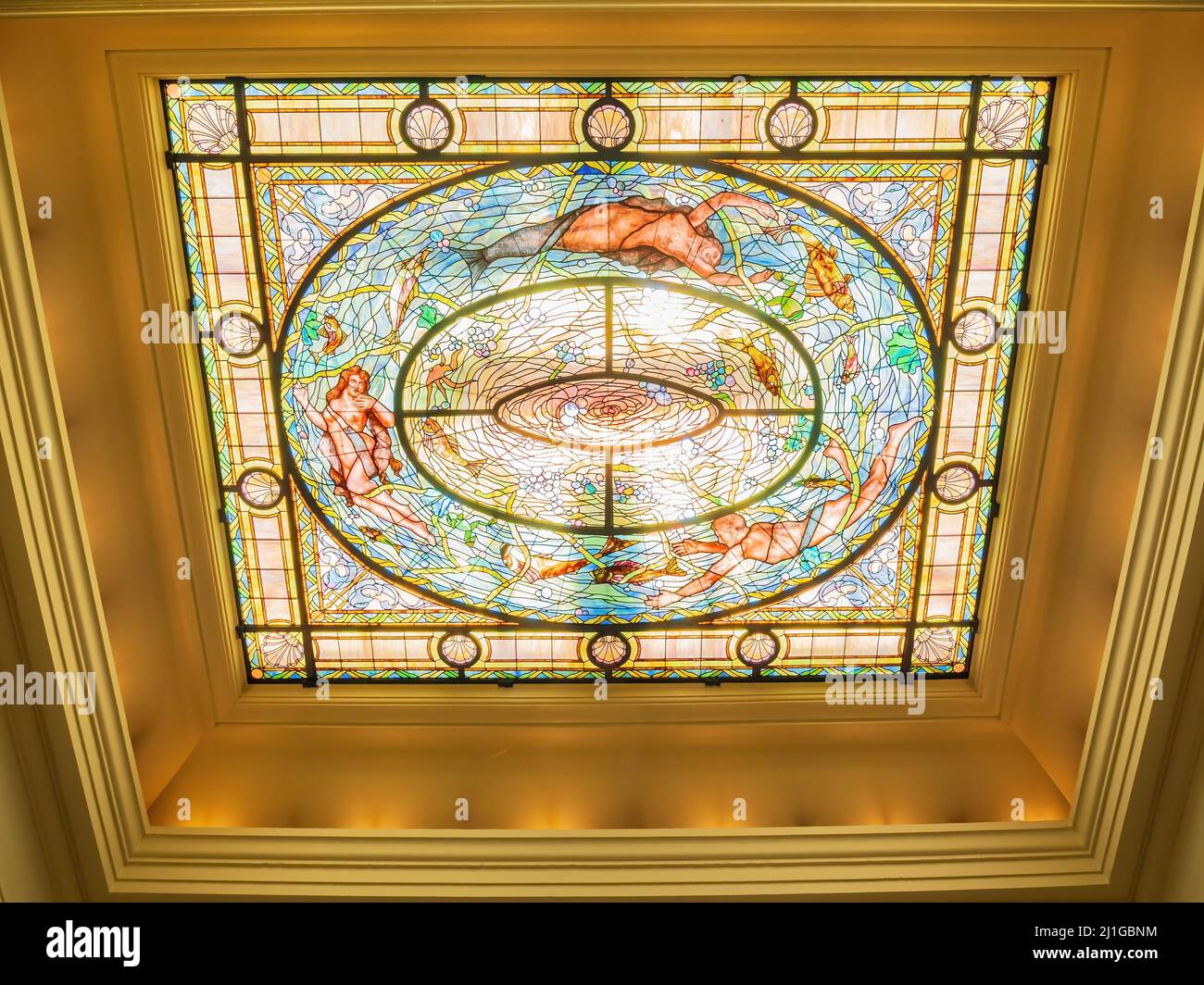 Arkansas, MAR 19 2022 - Interior view of the Fordyce Bathhouse visitor ...