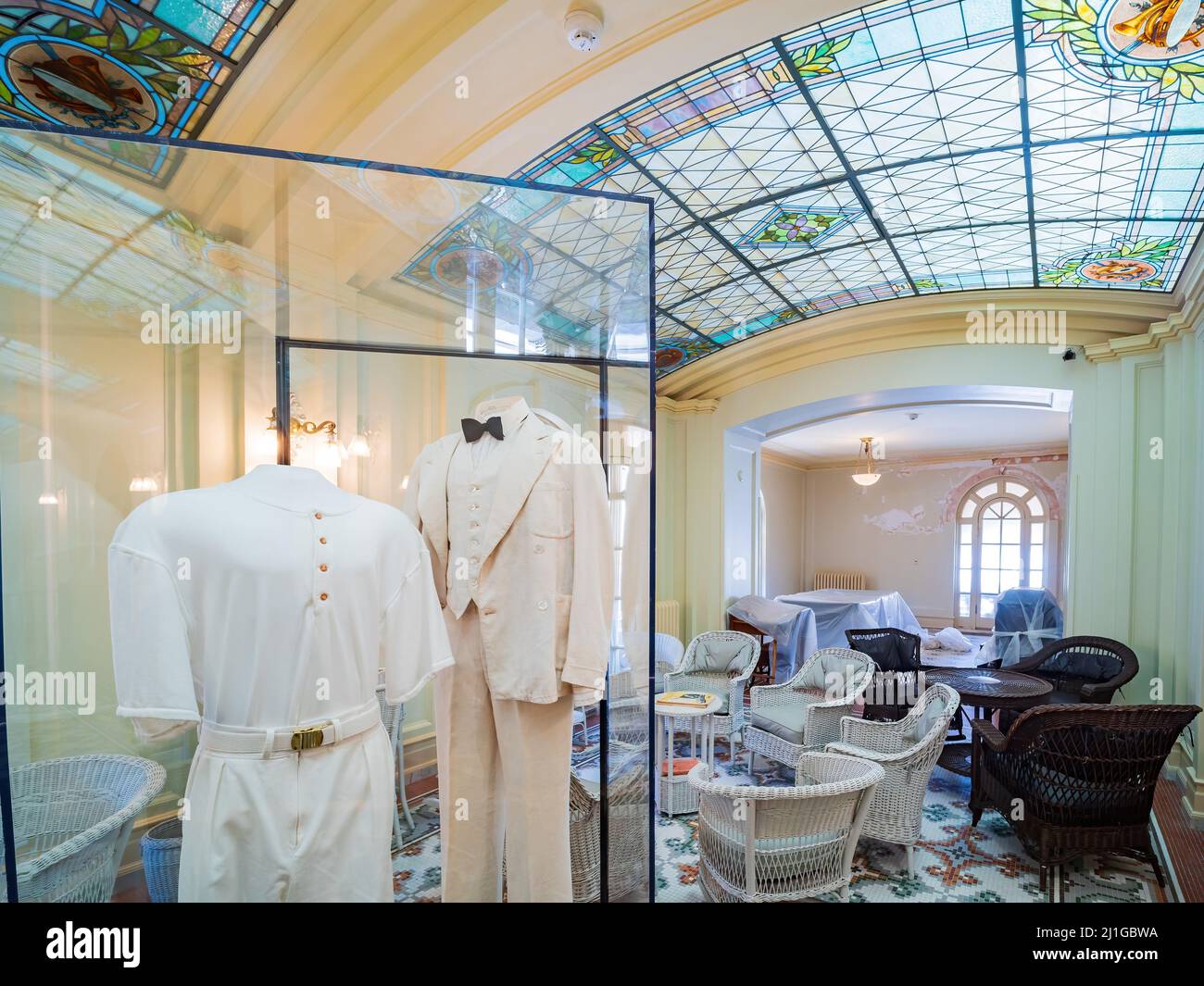 Arkansas, MAR 19 2022 - Interior view of the Fordyce Bathhouse visitor ...