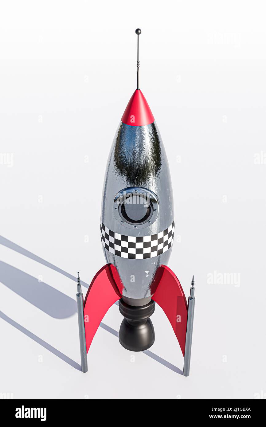 space rocket isolated on white background 3d illustration Stock Photo ...