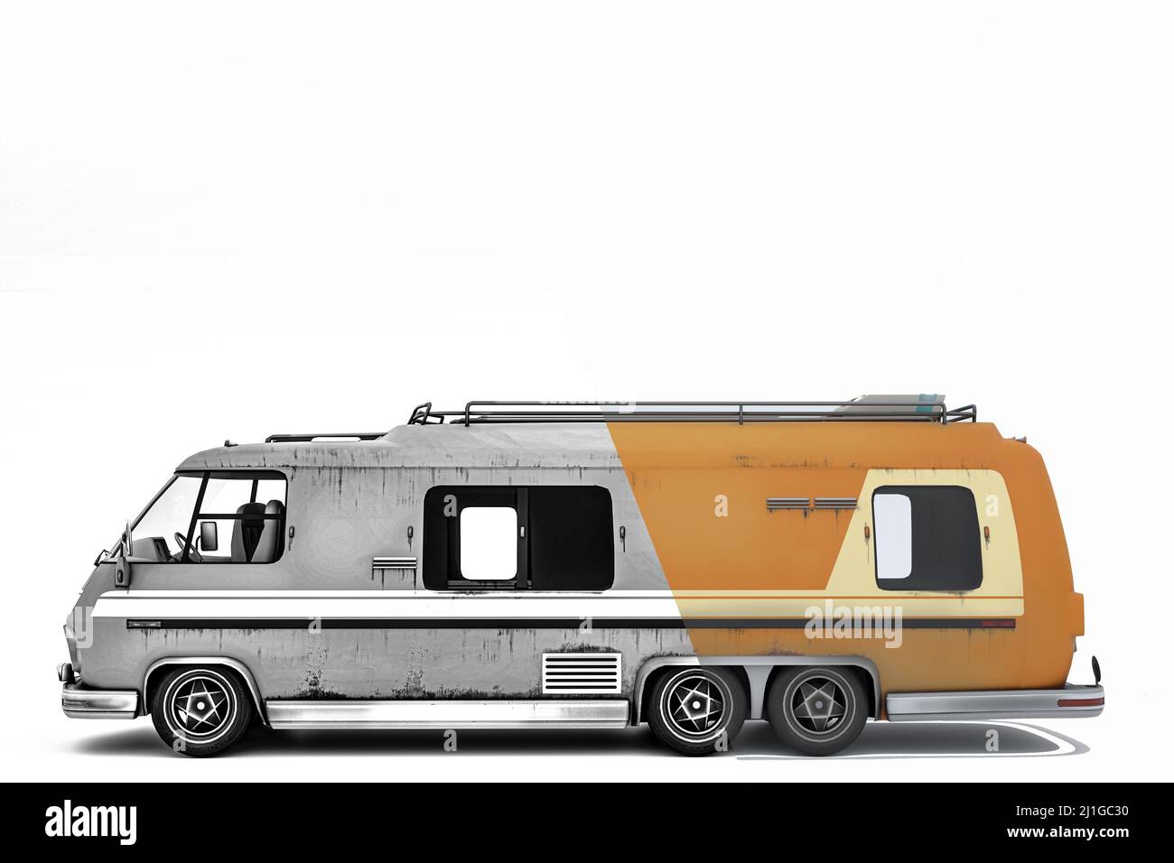 minivan isolated on white background 3d illustration Stock Photo - Alamy