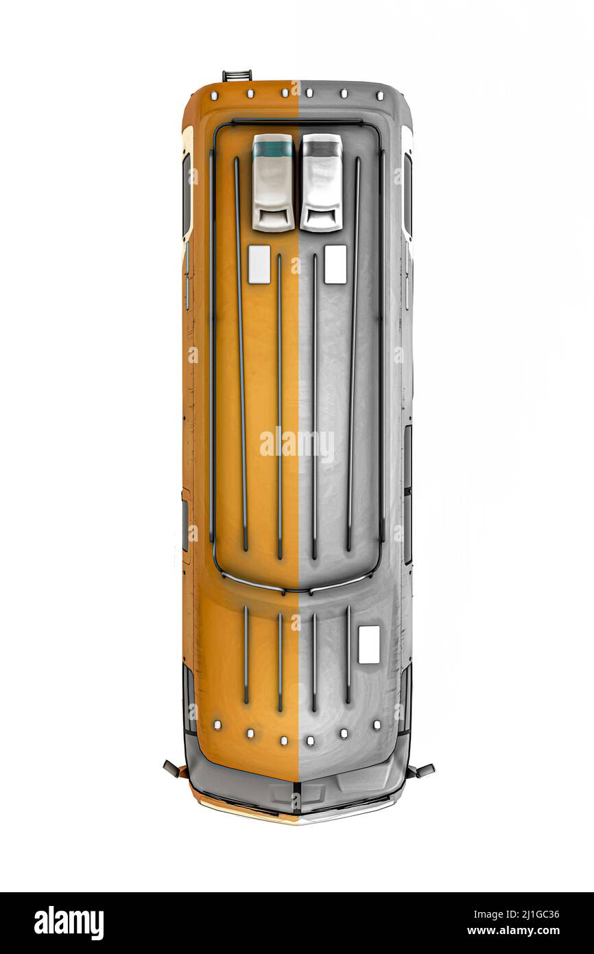 minivan isolated on white background 3d illustration Stock Photo - Alamy