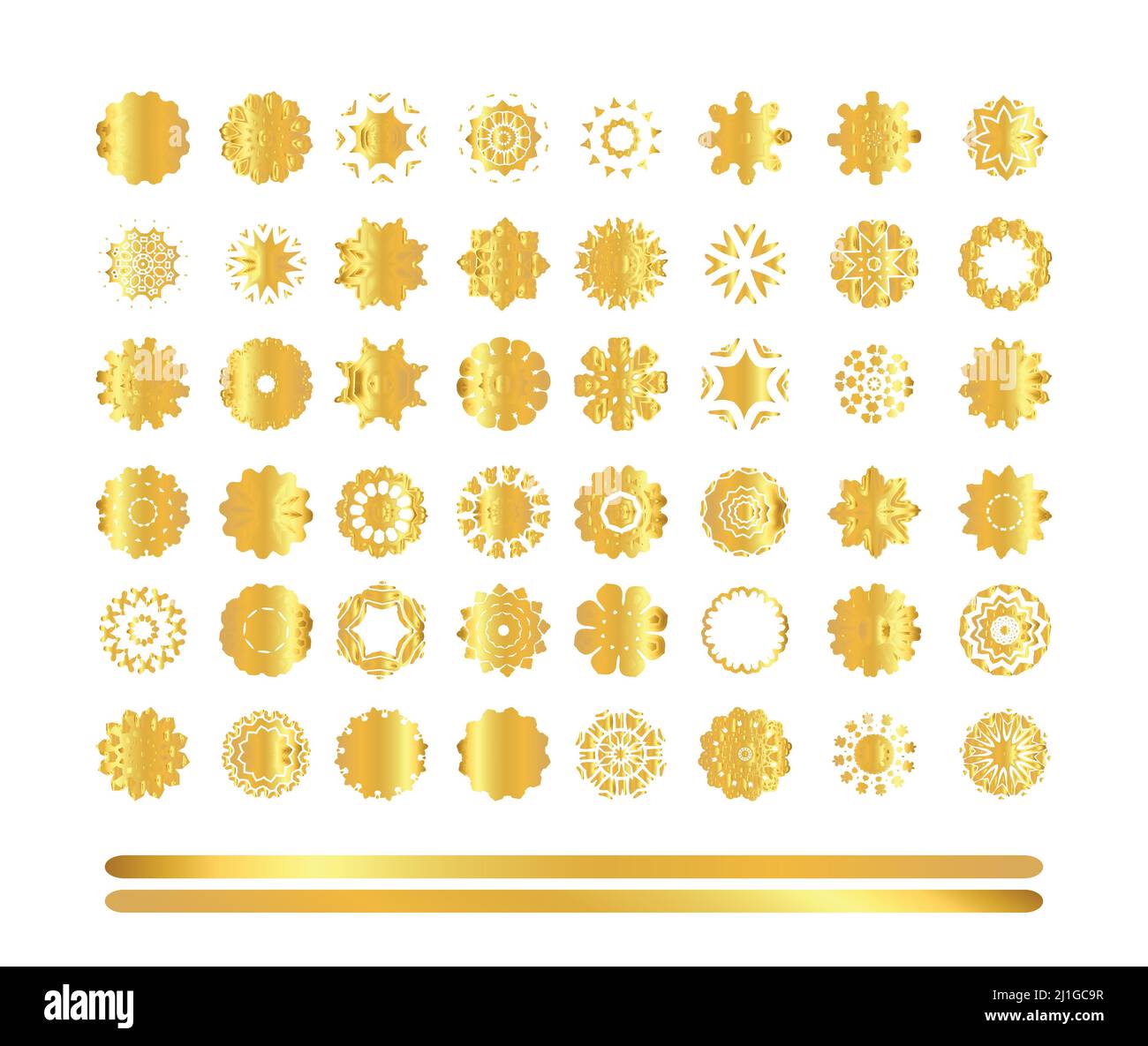 Traditional golden decor on white background. Abstract golden ornament ...