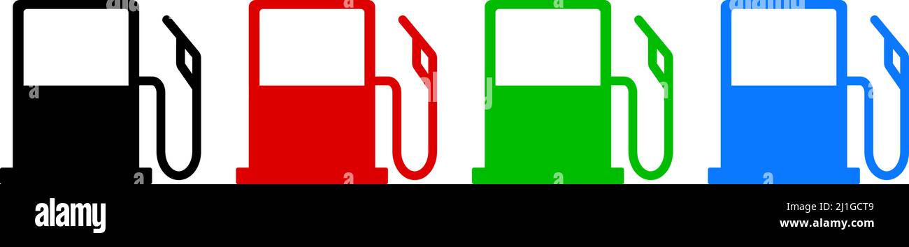 Gas station icon set. Fueling. Editable vector Stock Vector Image & Art ...