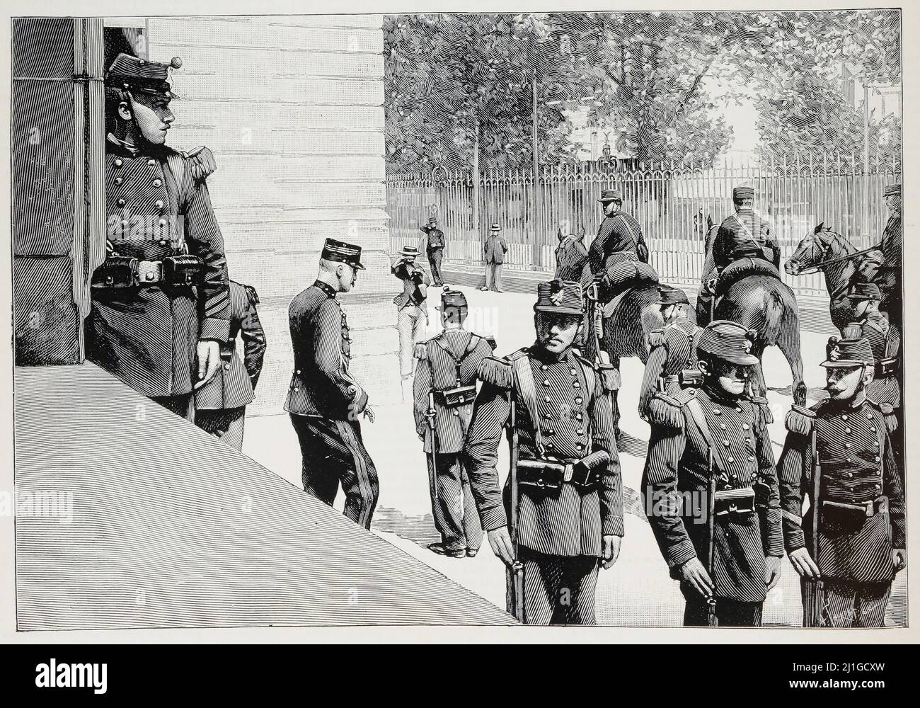 Le capitaine Dreyfus sortant de l’audience. - eng translation : Captain ...