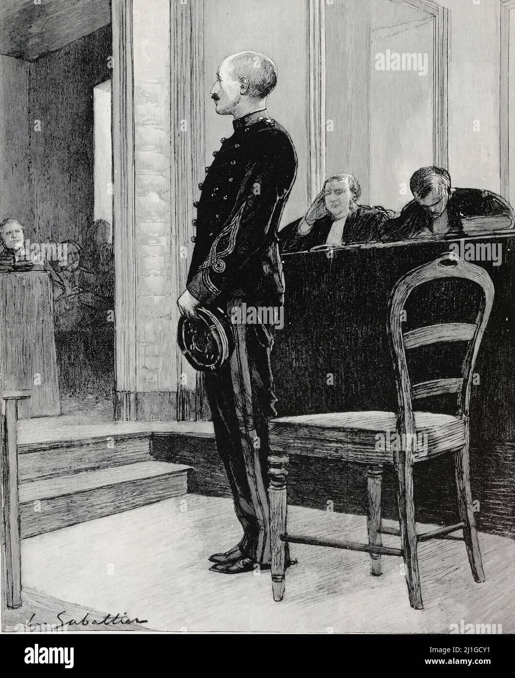 L'AFFAIRE DREYFUS A RENNES. — L’accusé pendant l’interrogatoire. - eng ...