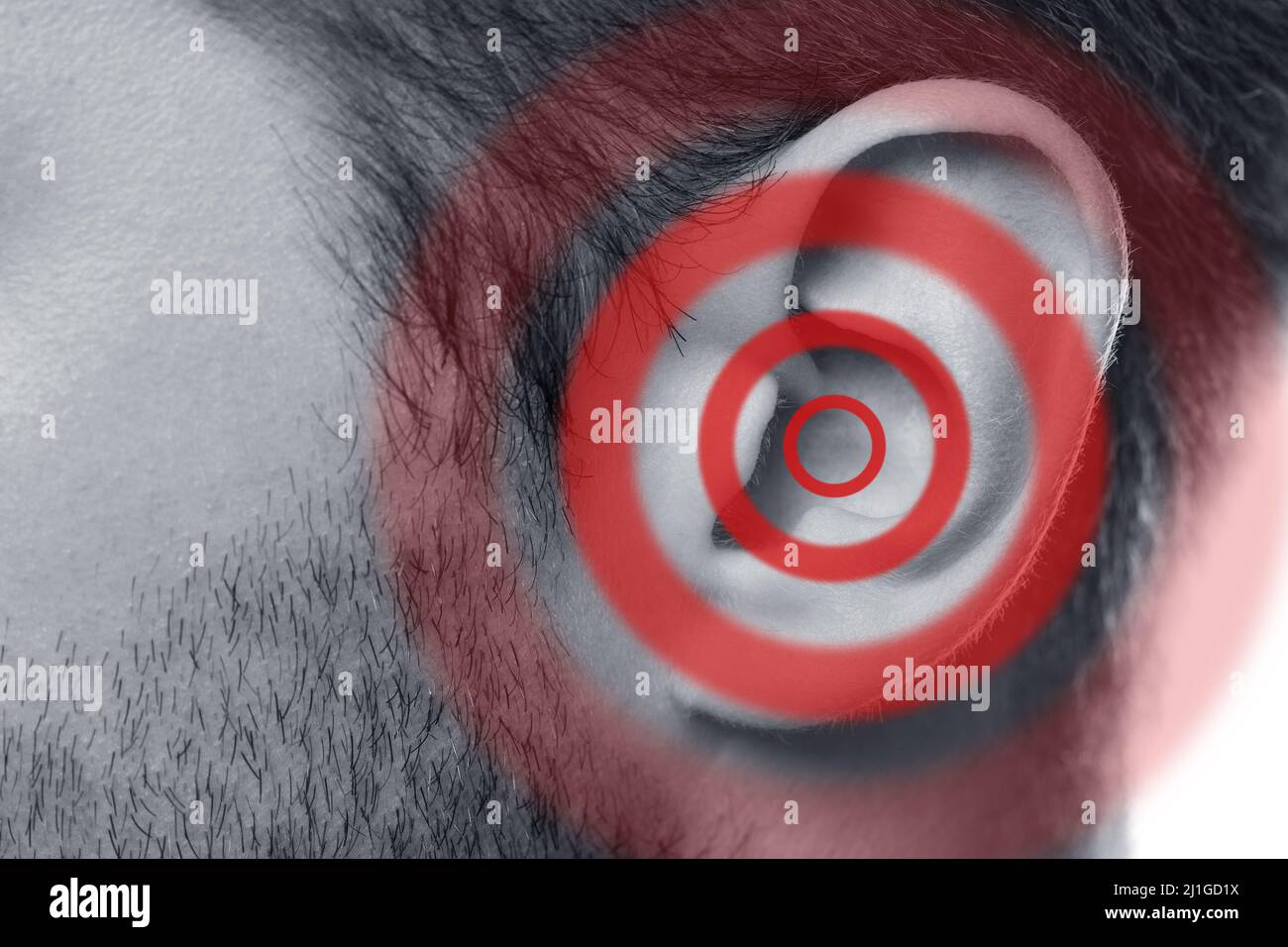 Closeup of sored male ear with source of pain Stock Photo - Alamy